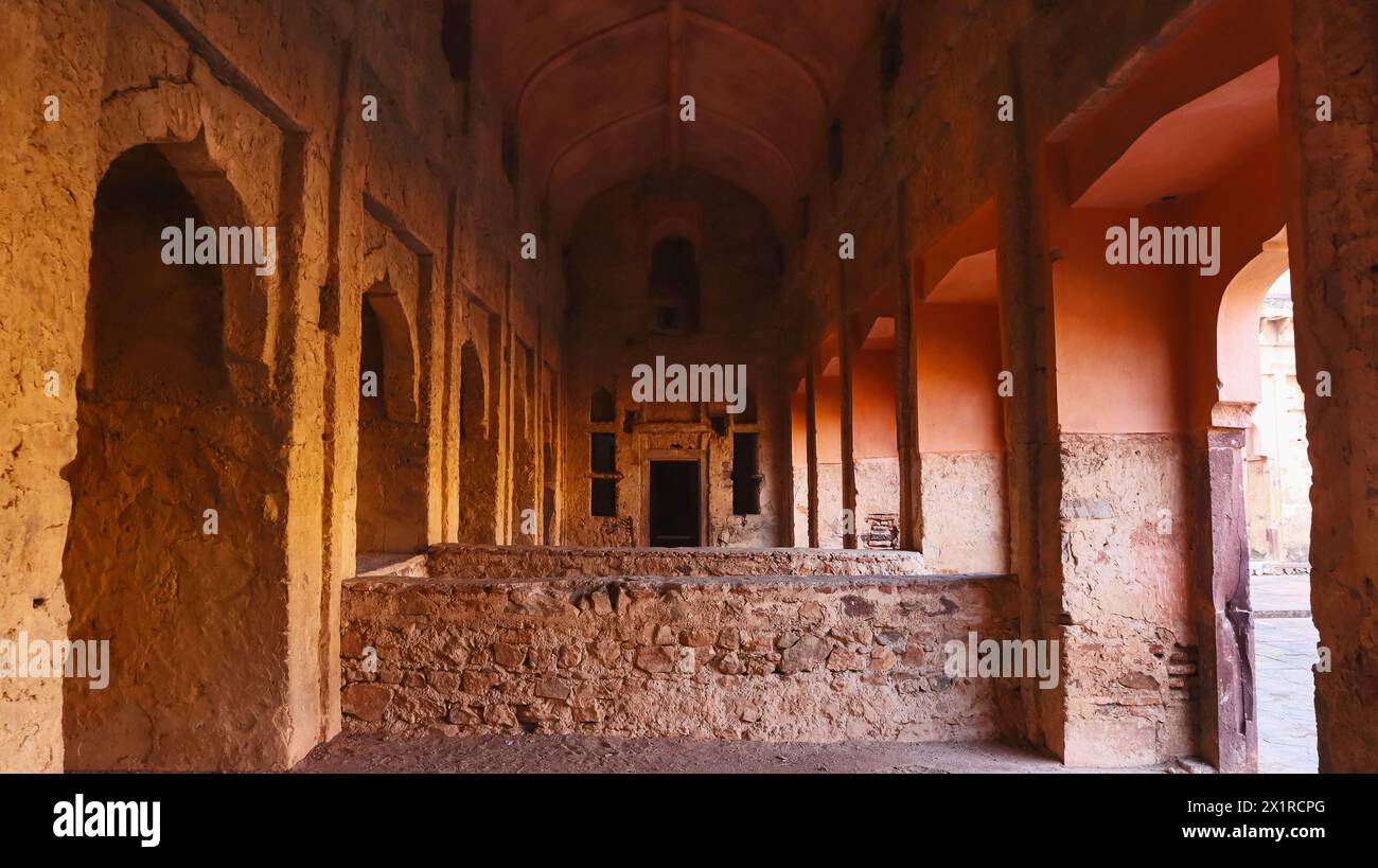 Ruin Walls of Fort and Inside View of Palace, Garh Kundar Fort, Madhya ...