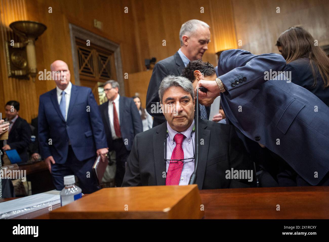 Sam Salehpour, Current Quality Engineer, Boeing takes his seat at the ...