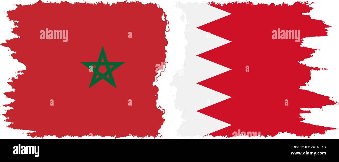 Bahrain and Morocco grunge flags connection, vector Stock Vector Image ...