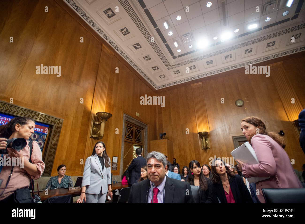 Sam Salehpour, Current Quality Engineer, Boeing takes his seat at the ...