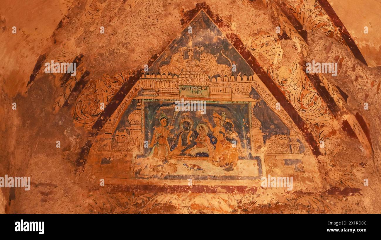 Ancient Painting of Shri Ramchandra Darbar on the Wall of Kothi ...