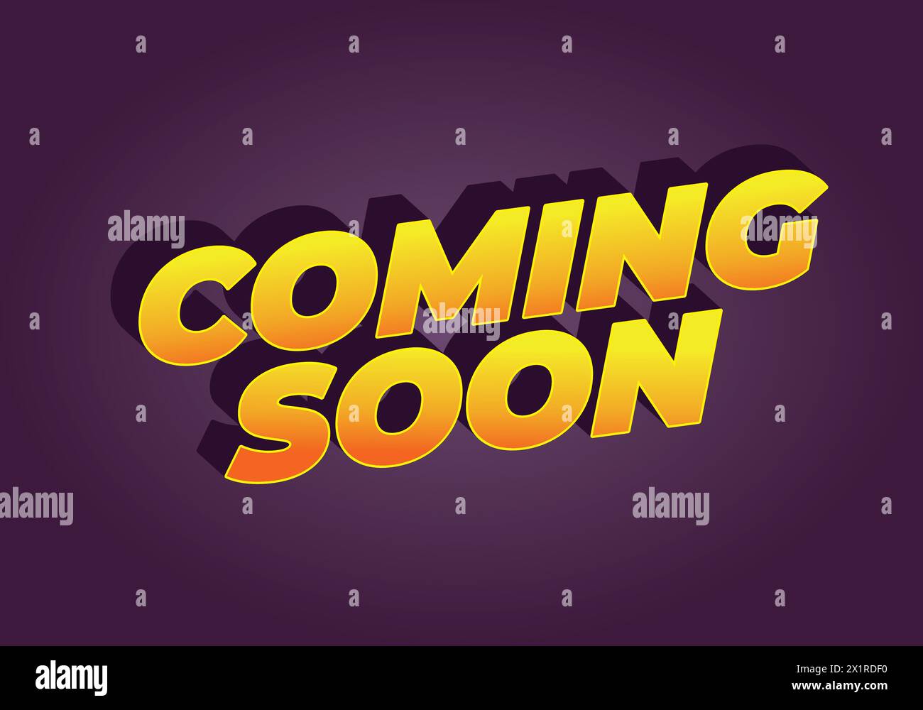 Coming soon. Text effect design in 3D look with eye catching colors ...