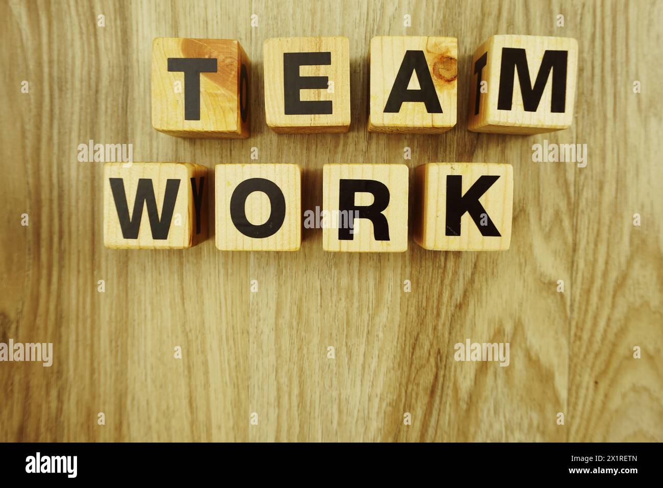 teamwork word made from wooden cubes with letters alphabet Stock Photo ...