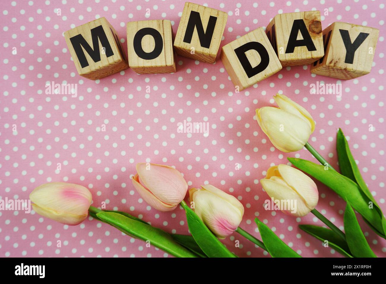 monday word made from wooden cubes with letters alphabet Stock Photo ...