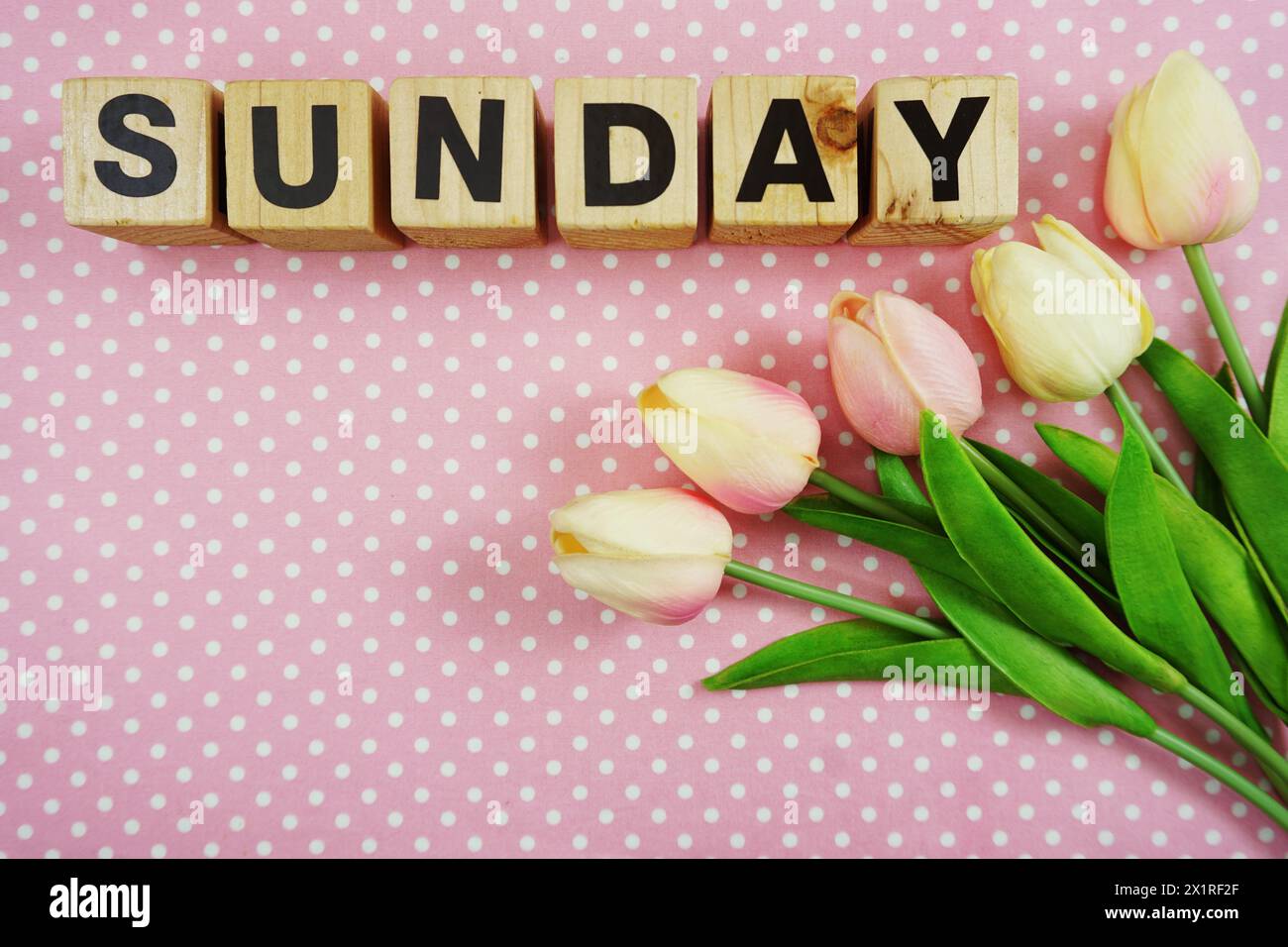 sunday word made from wooden cubes with letters alphabet Stock Photo ...