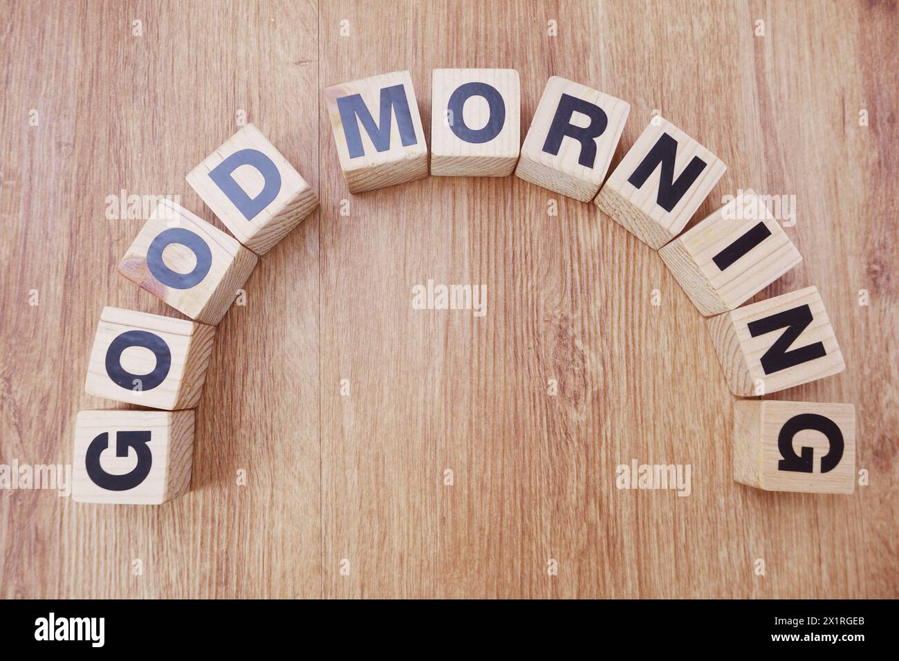good morning wooden letter alphabet on wooden background Stock Photo ...