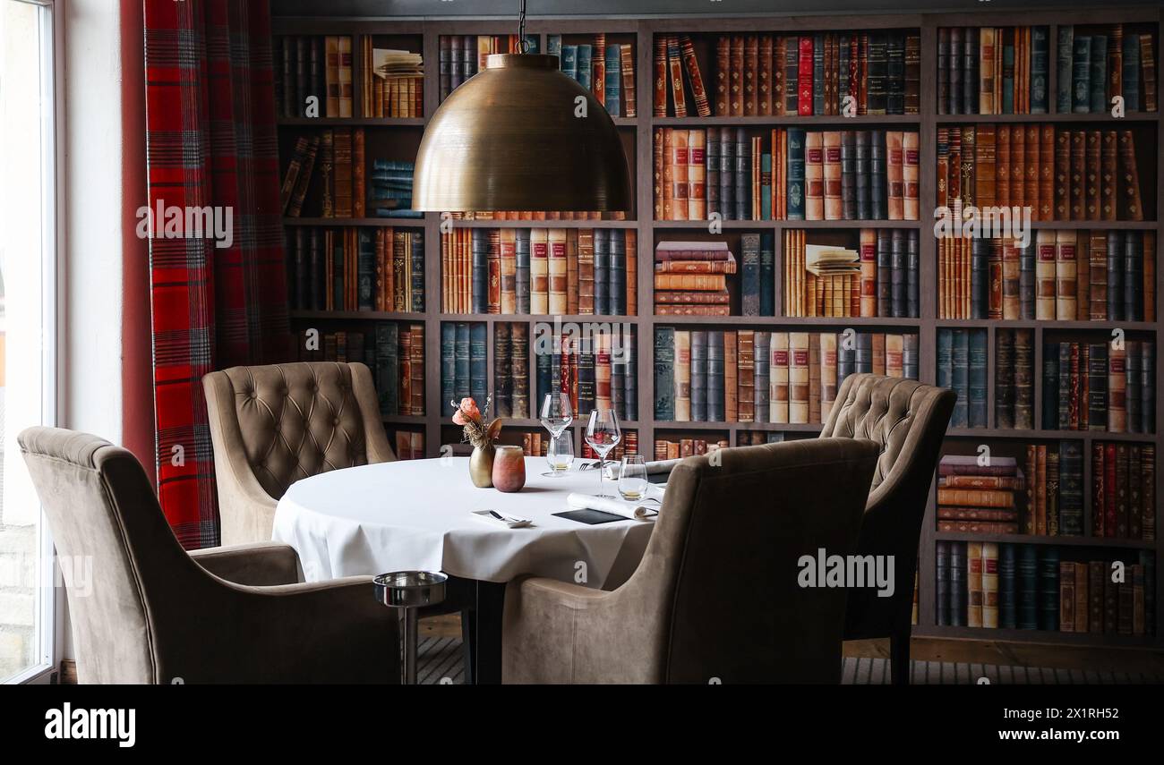 16 April 2024, Thuringia, Blankenhain: View of the Masters restaurant ...