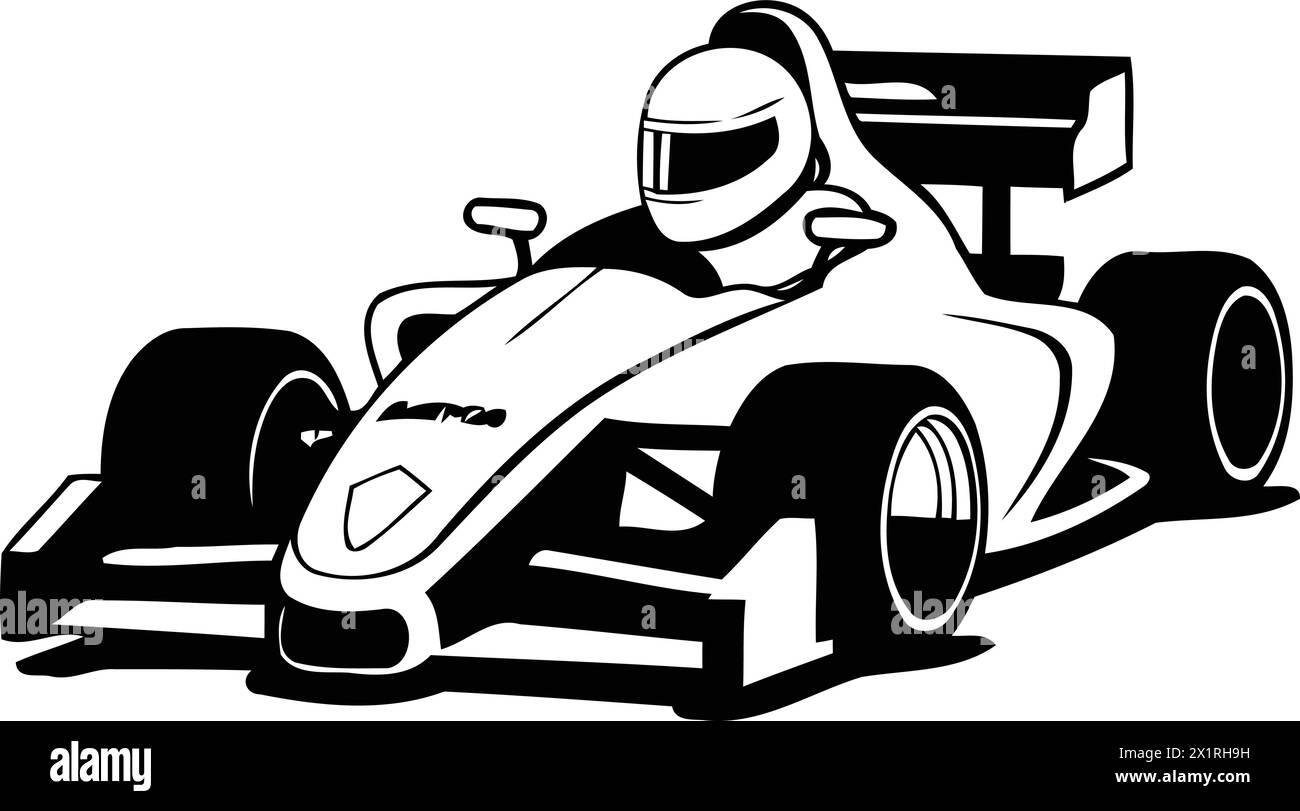 Racing car. Vector illustration of a racing car isolated on white ...