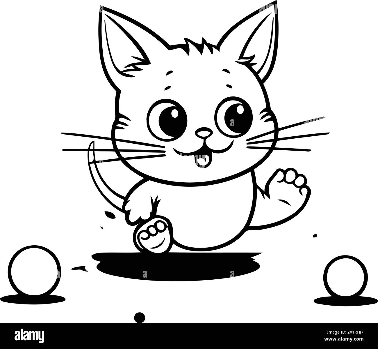 Cartoon cat playing with balls Stock Vector Images - Alamy