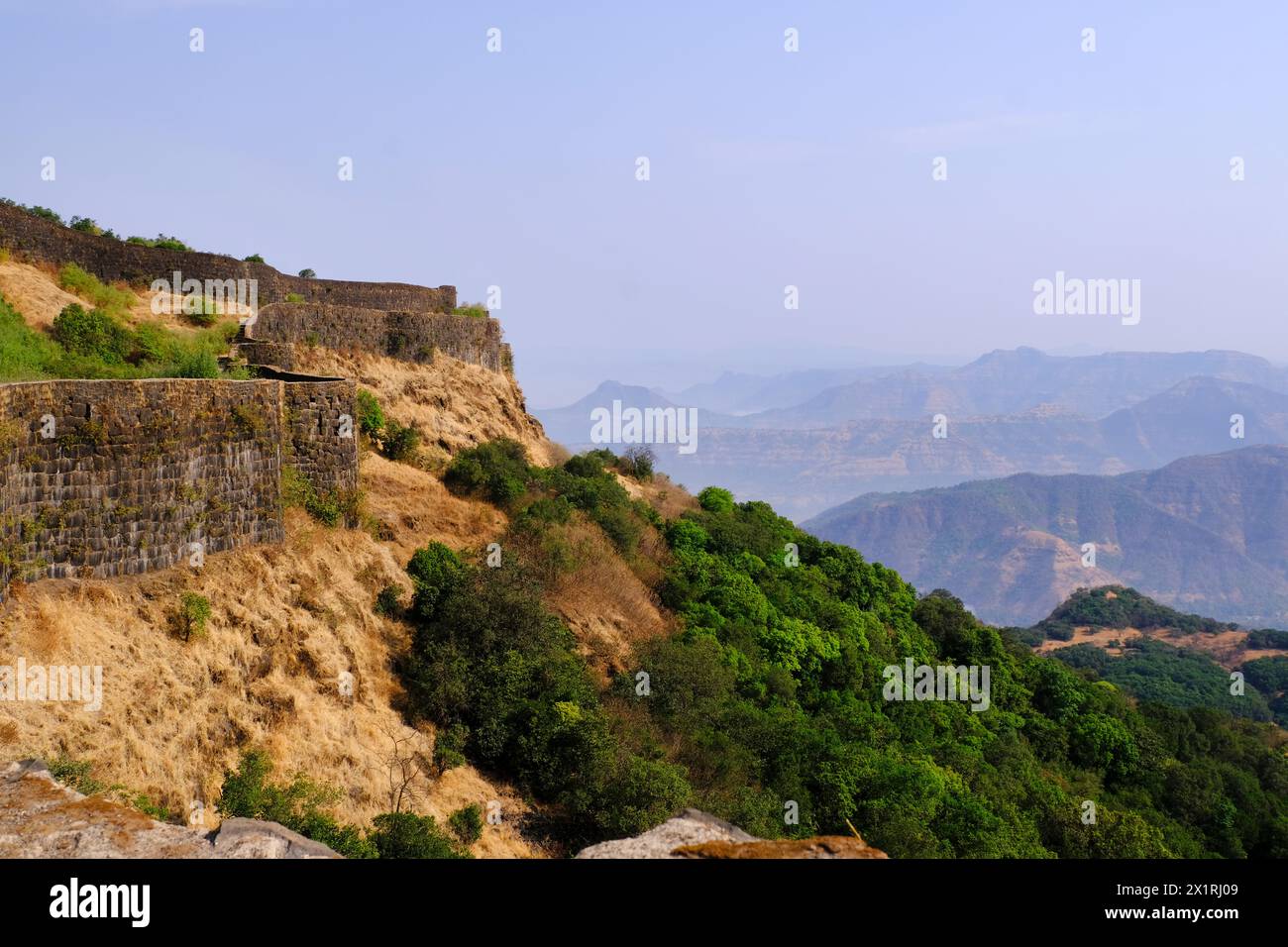 Pratapgad, Maharashtra, India - March 24, 2024 : View of Shivaji's ...