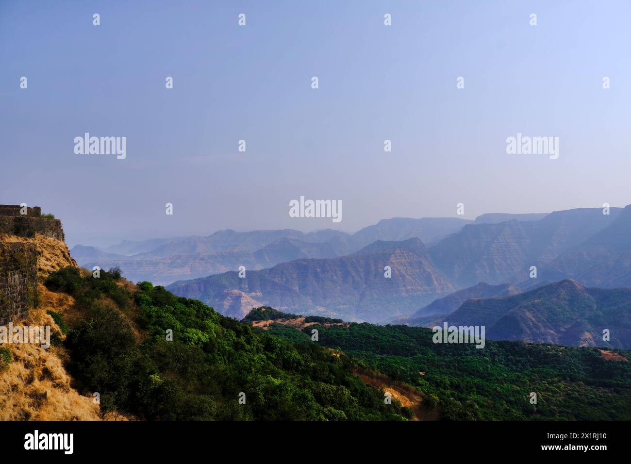 Pratapgad, Maharashtra, India - March 24, 2024 : View of Shivaji's ...