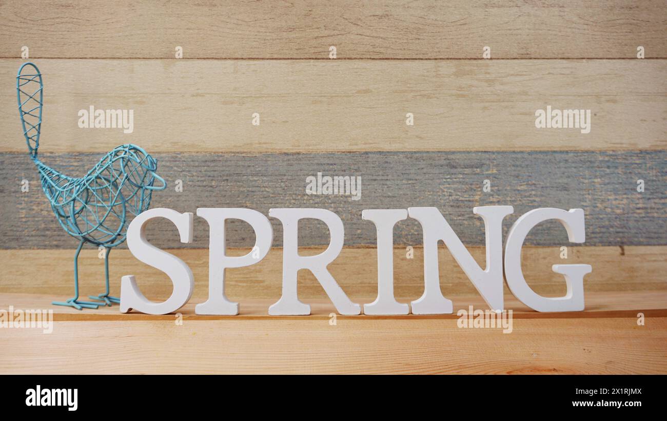 Spring alphabet letters with space for copy on wooden background Stock ...