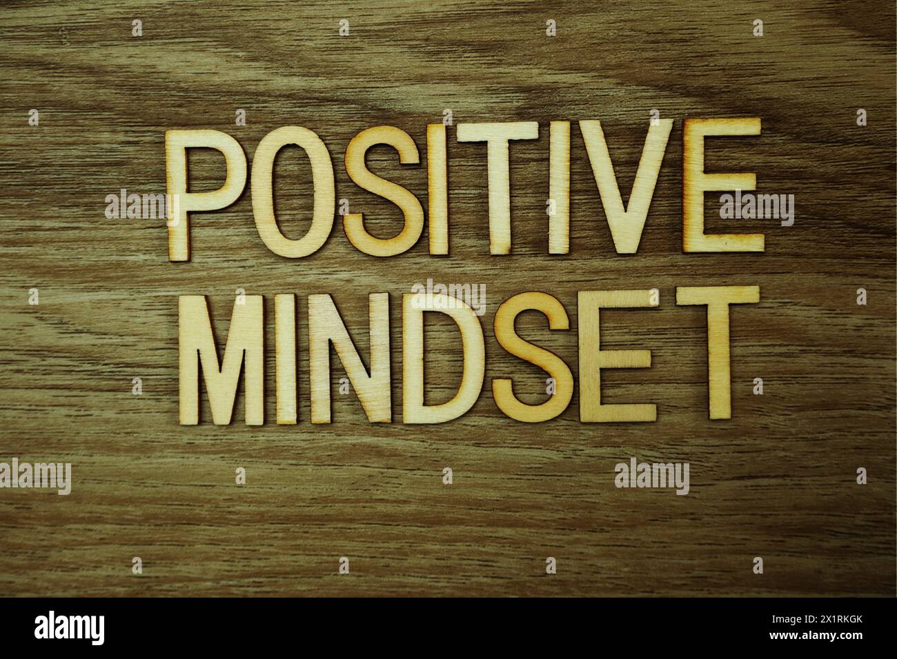 Positive Mindset text message on wooden background Stock Photo - Alamy