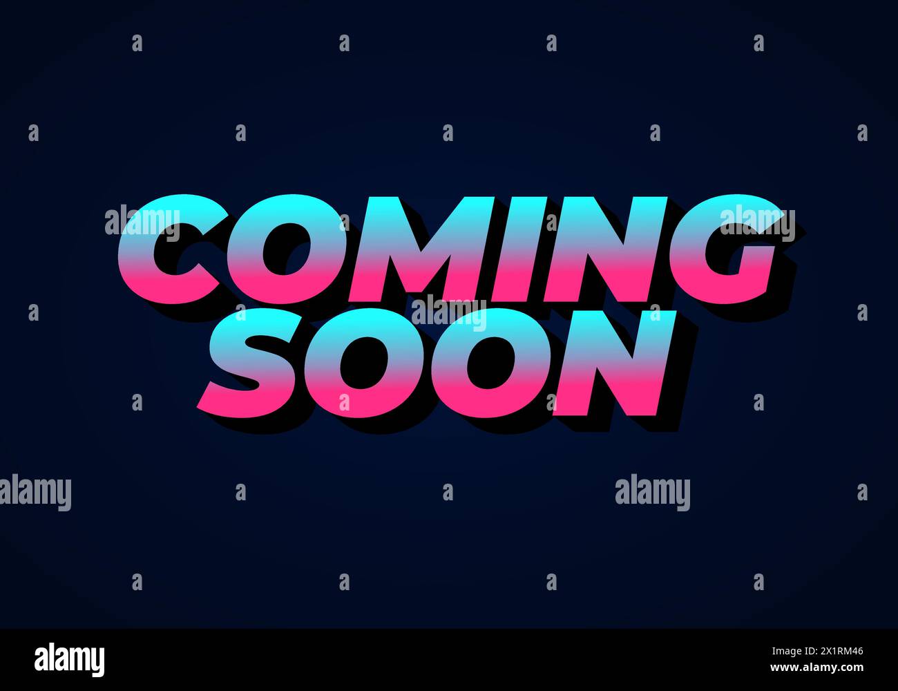 Coming soon. Text effect design in 3D look with eye catching colors ...