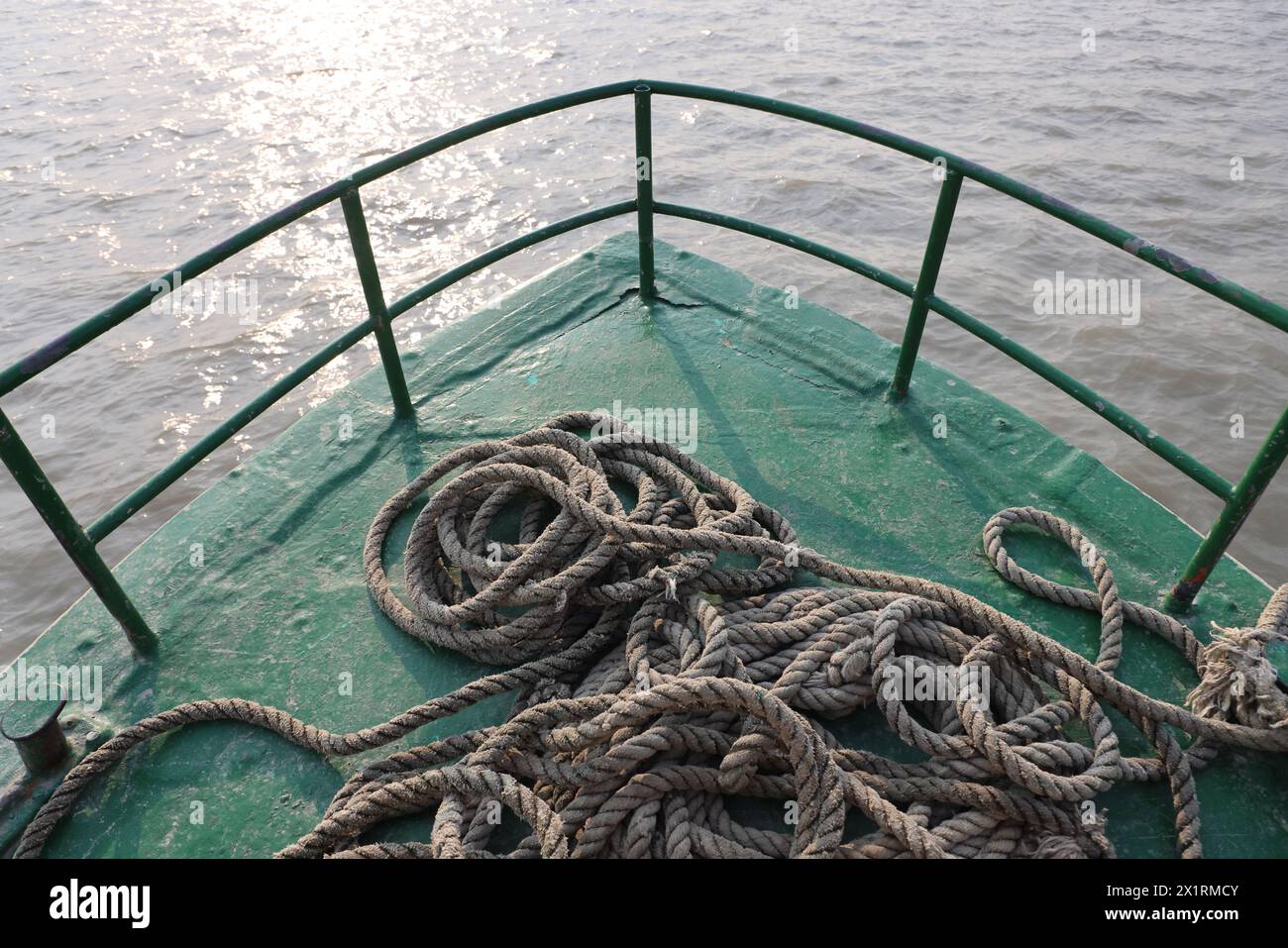 Rope lying on a boat's deck.this photo was taken from Bnagladesh Stock ...