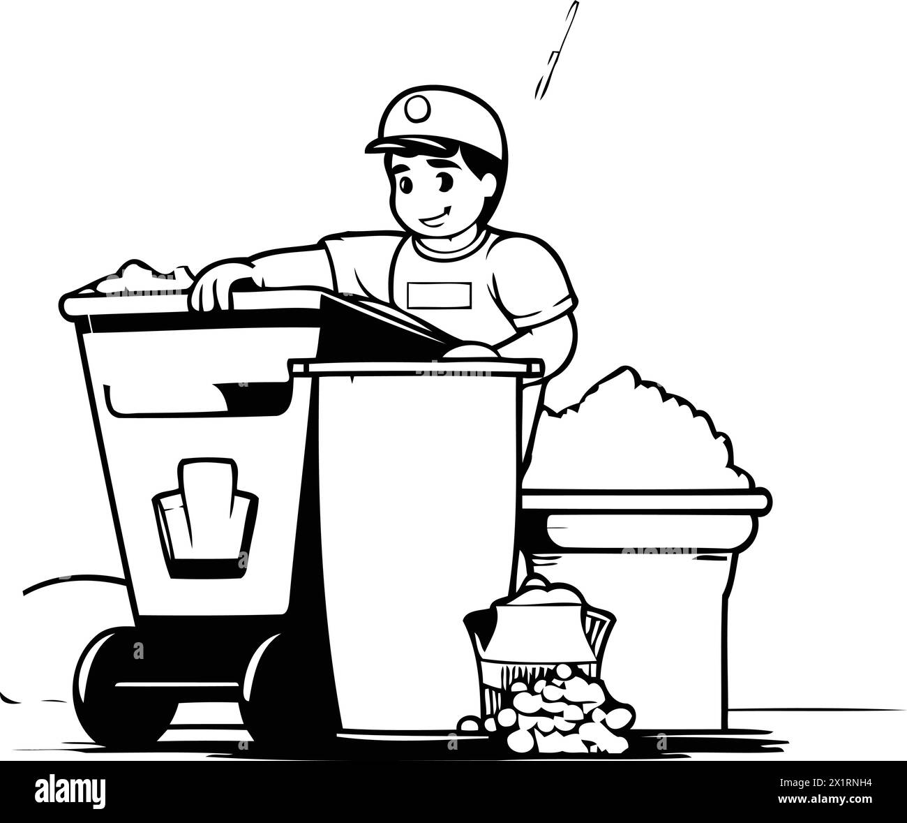 Garbage dump vector vectors Black and White Stock Photos & Images - Alamy