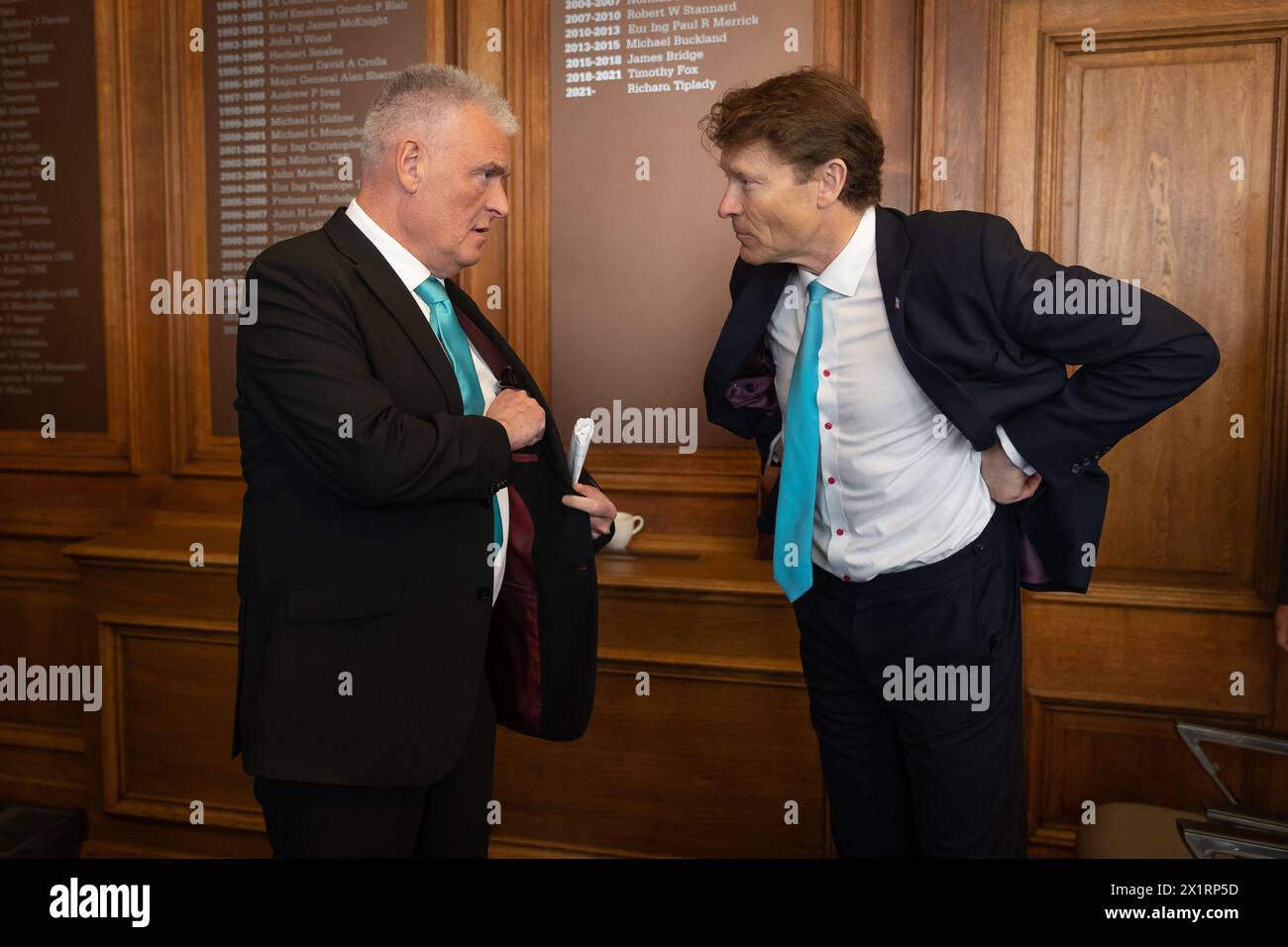 London, UK. 08th Apr, 2024. Leader of Reform UK Richard Tice and MP for ...