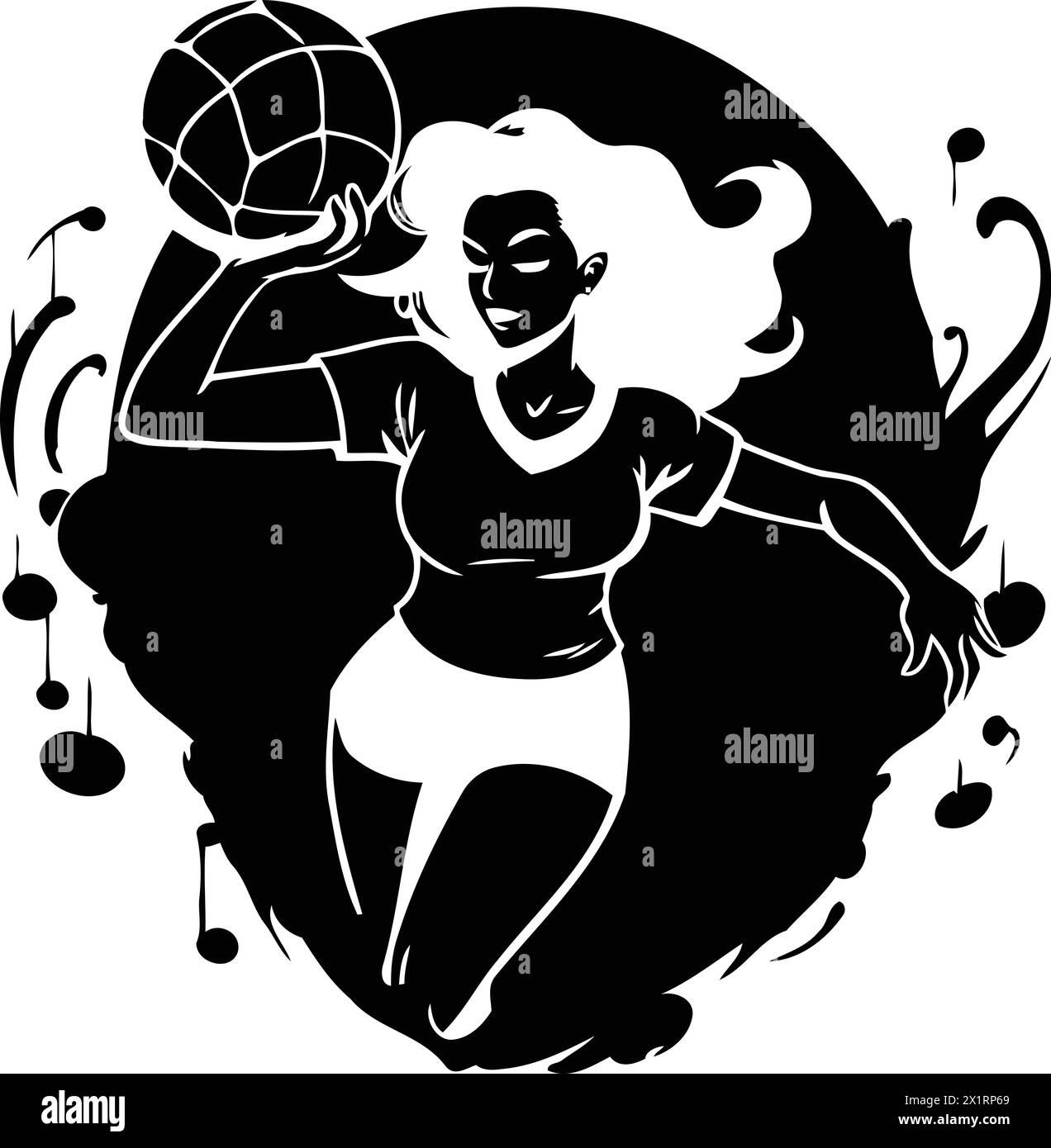 Volleyball Girl Player With Ball In Hand Vector Illustration Stock Vector Image And Art Alamy