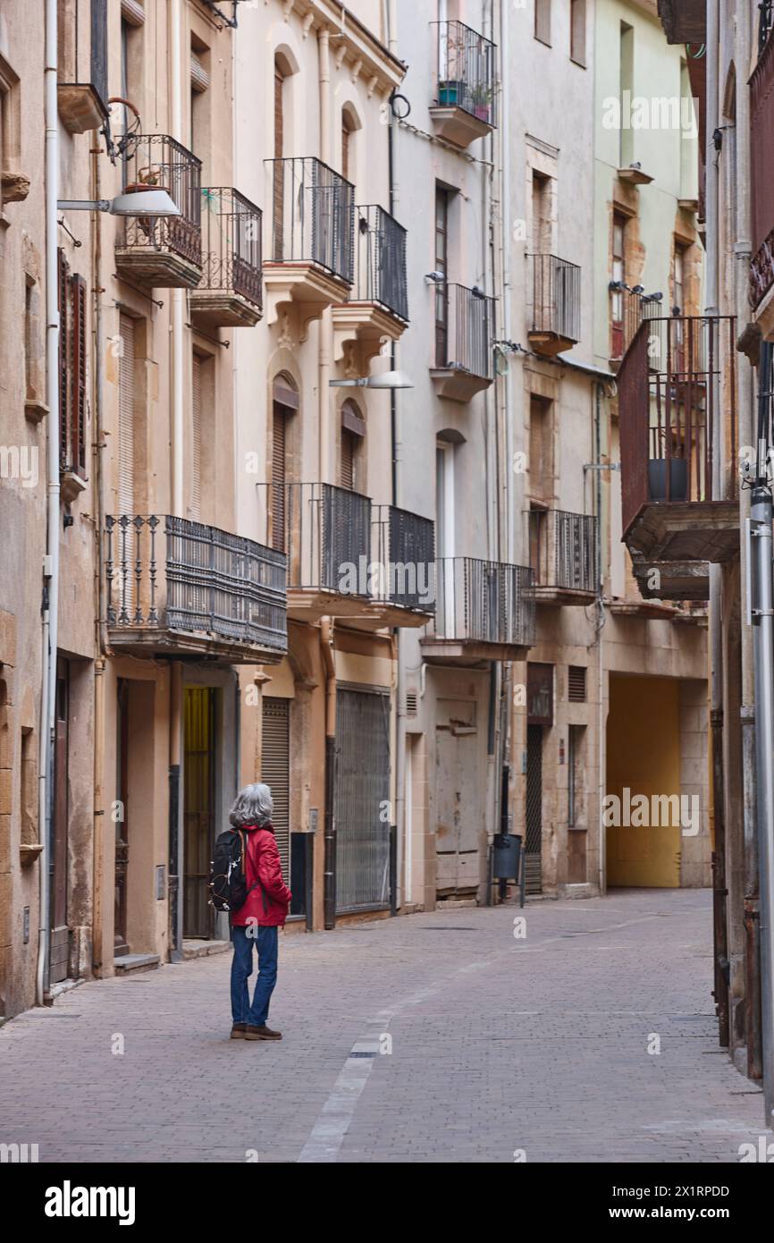 Picturesque city center of La Bisbal. Baix Emporda, Girona. Spain Stock ...