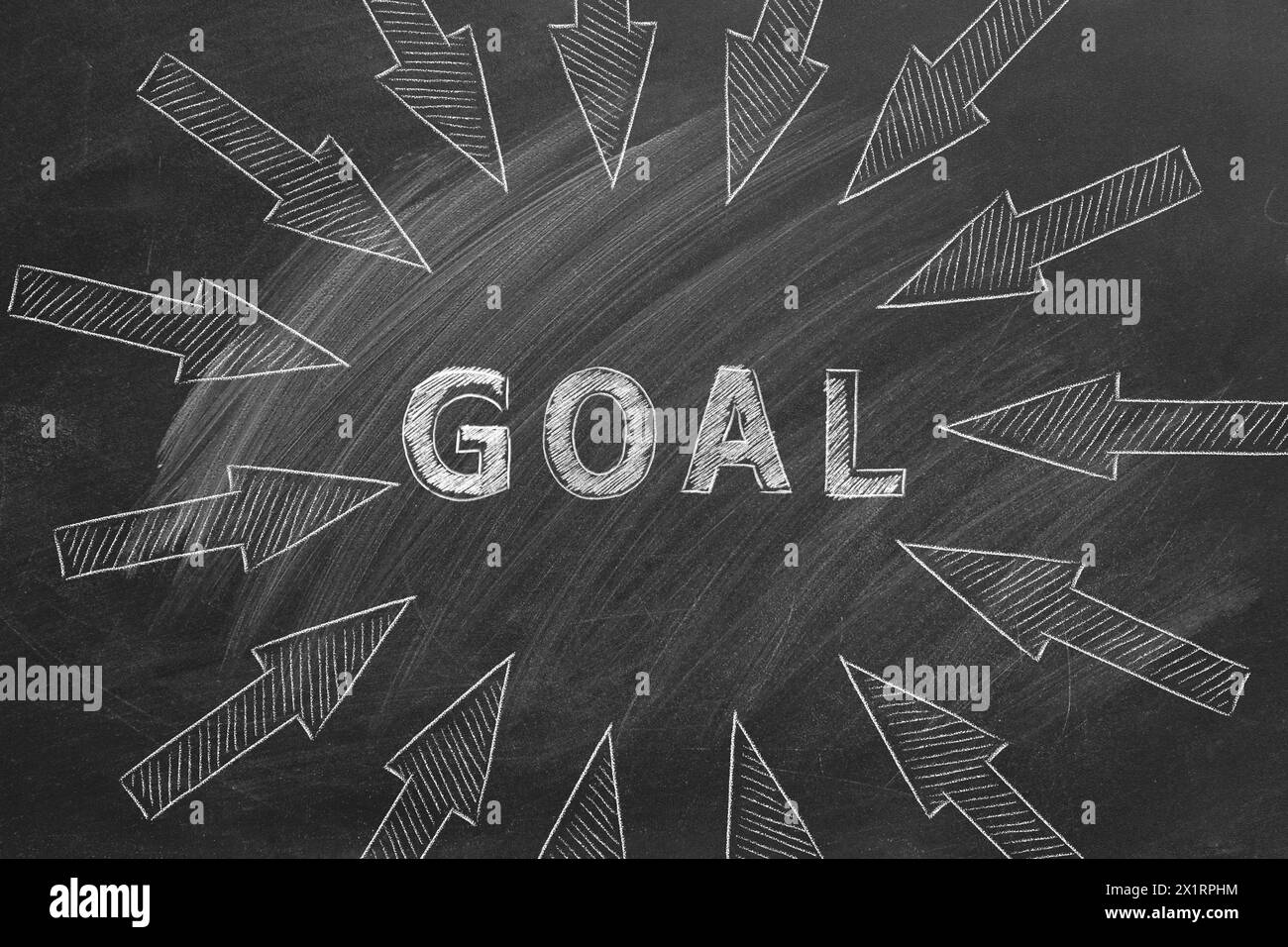 Group of arrows following a circle pointing inwards. Focus on your goal ...