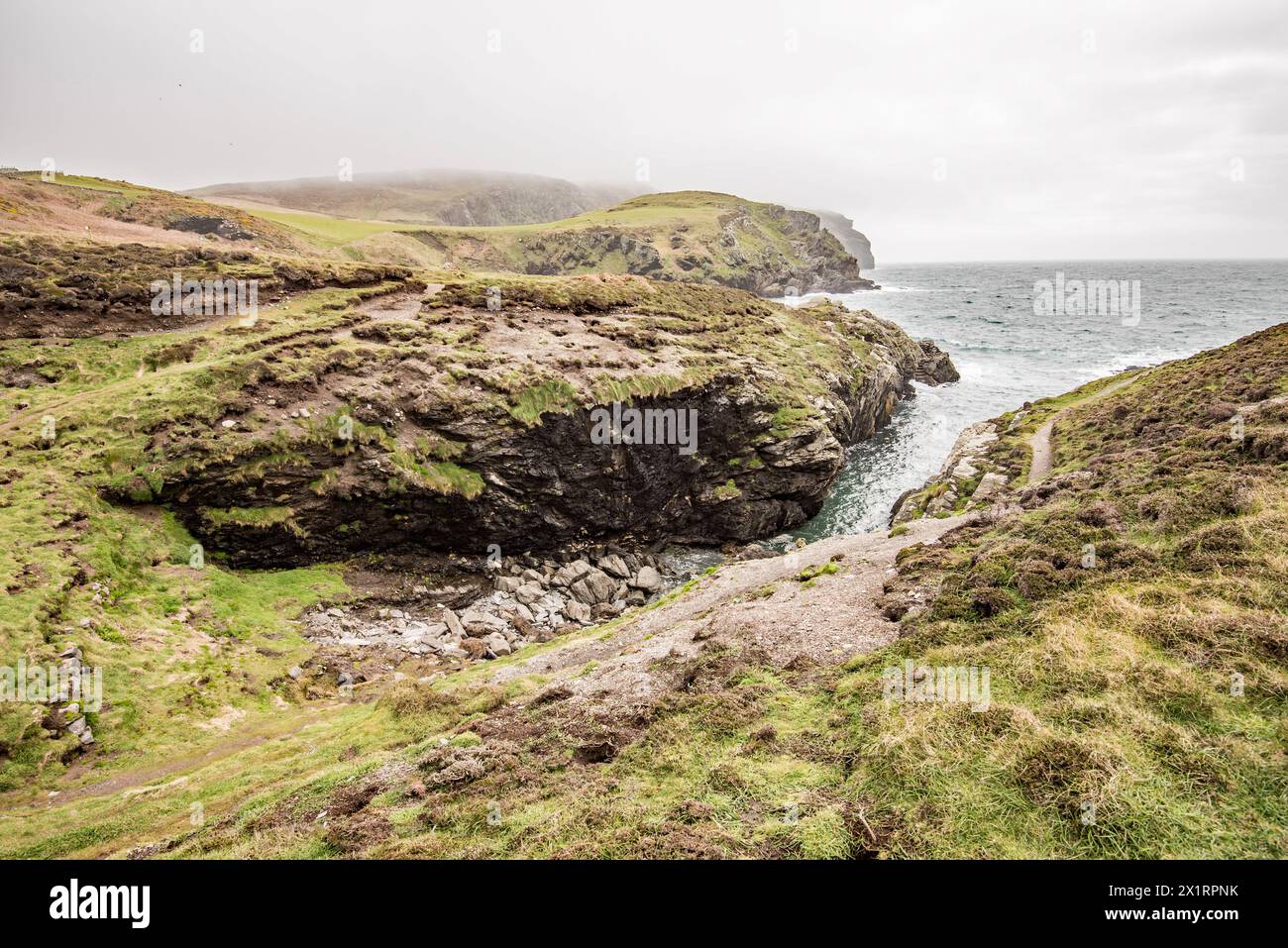 Spectacular scenery on southern tip of Isle of Ma,n with seals and ...