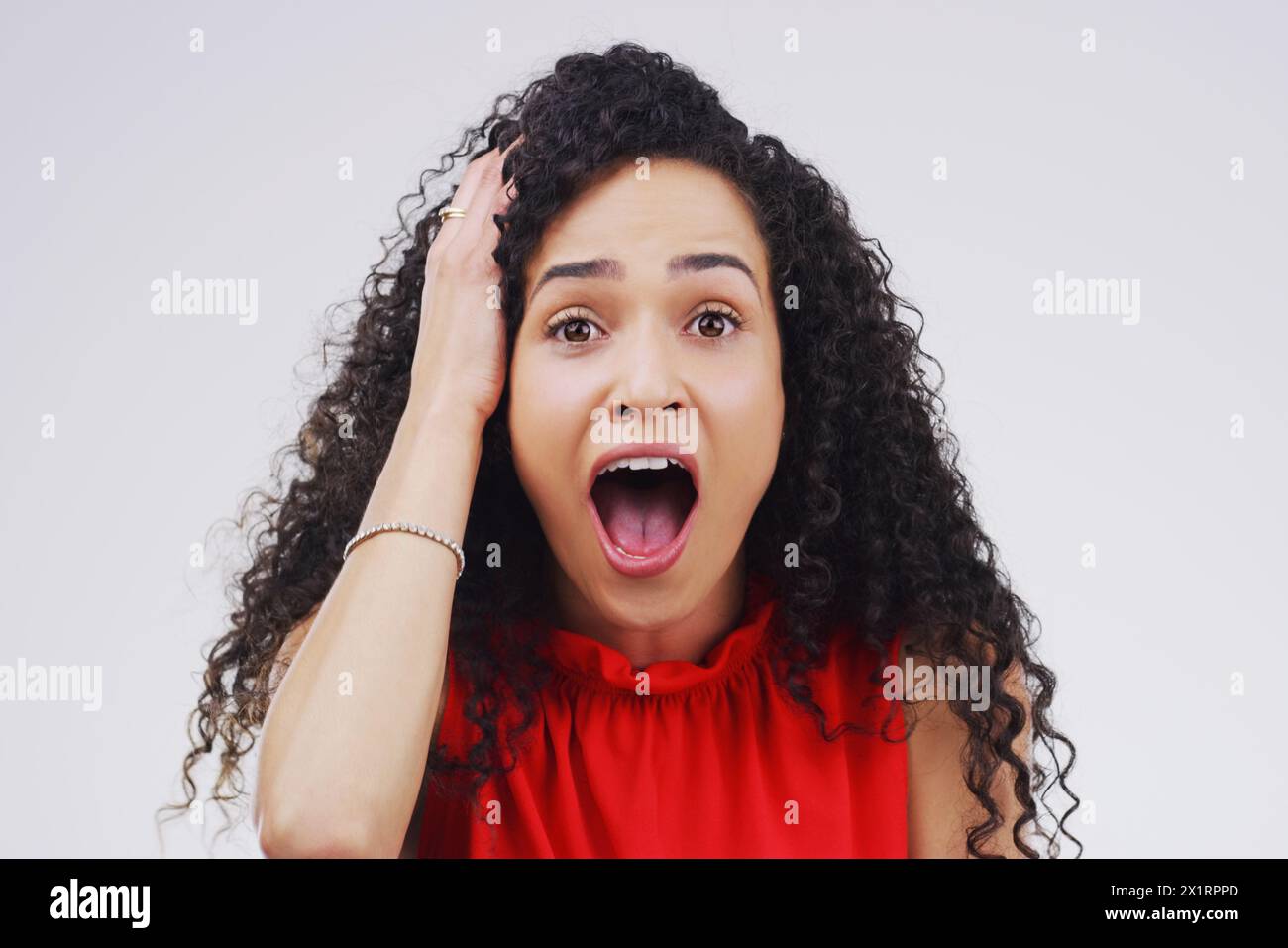Surprised girl hearing happy hi-res stock photography and images - Alamy