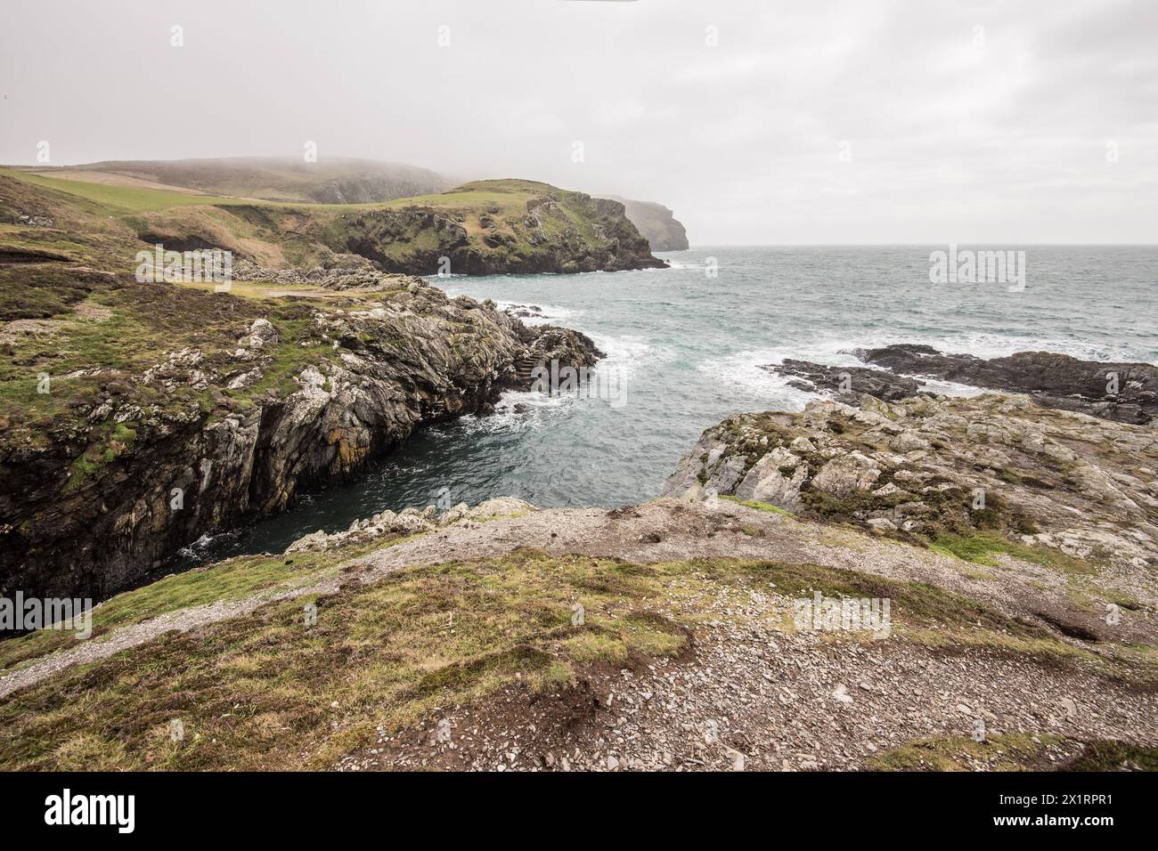Spectacular scenery on southern tip of Isle of Ma,n with seals and ...