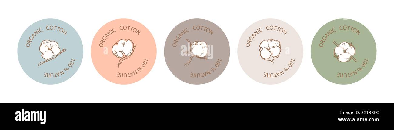 Backgrounds of circle shapes.Horizontal set labels with cotton balls on ...