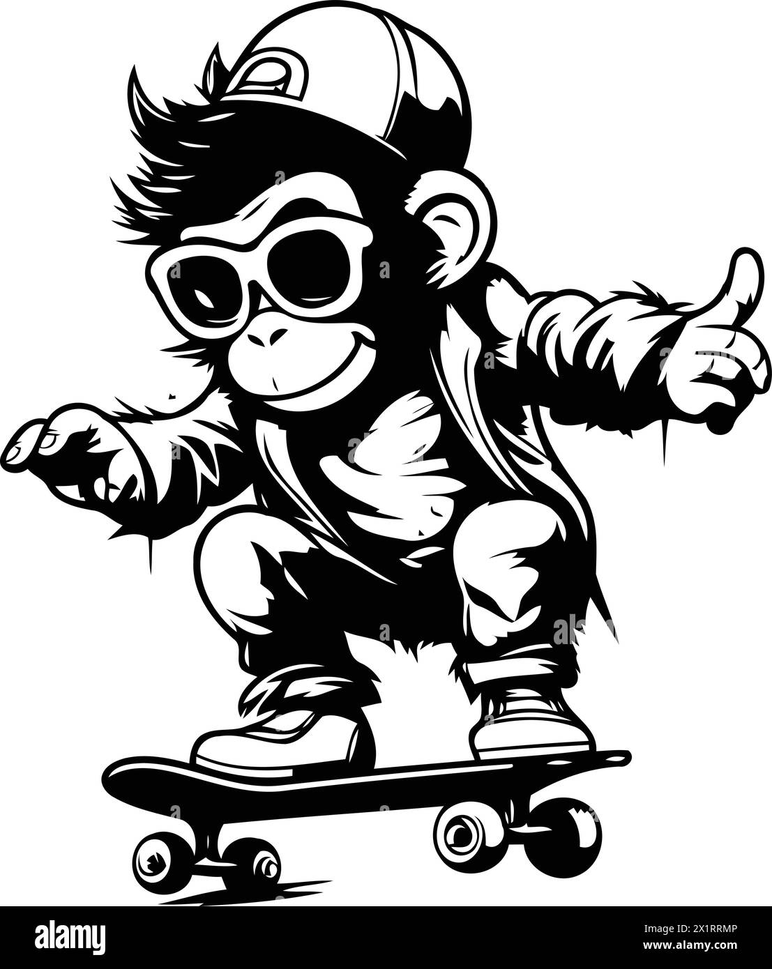 Skating monkey Stock Vector Images - Alamy