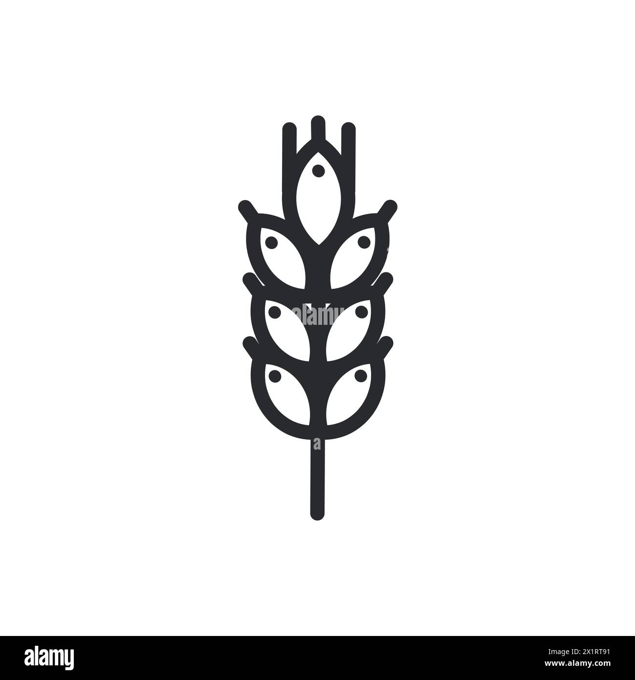 Wheat ear icon. Isolated on white background Stock Photo - Alamy