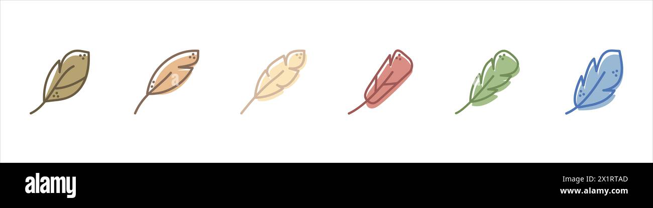 Set of feather icons. Vector illustration isolated on white background ...