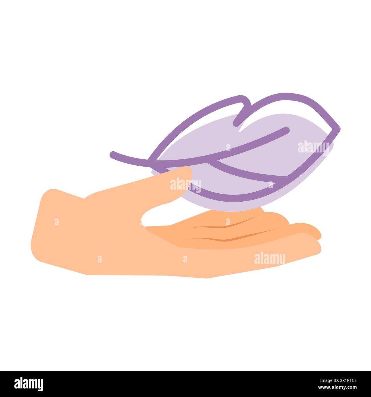 Lightness and softness icon. Feather quill sign with hand. Vector ...