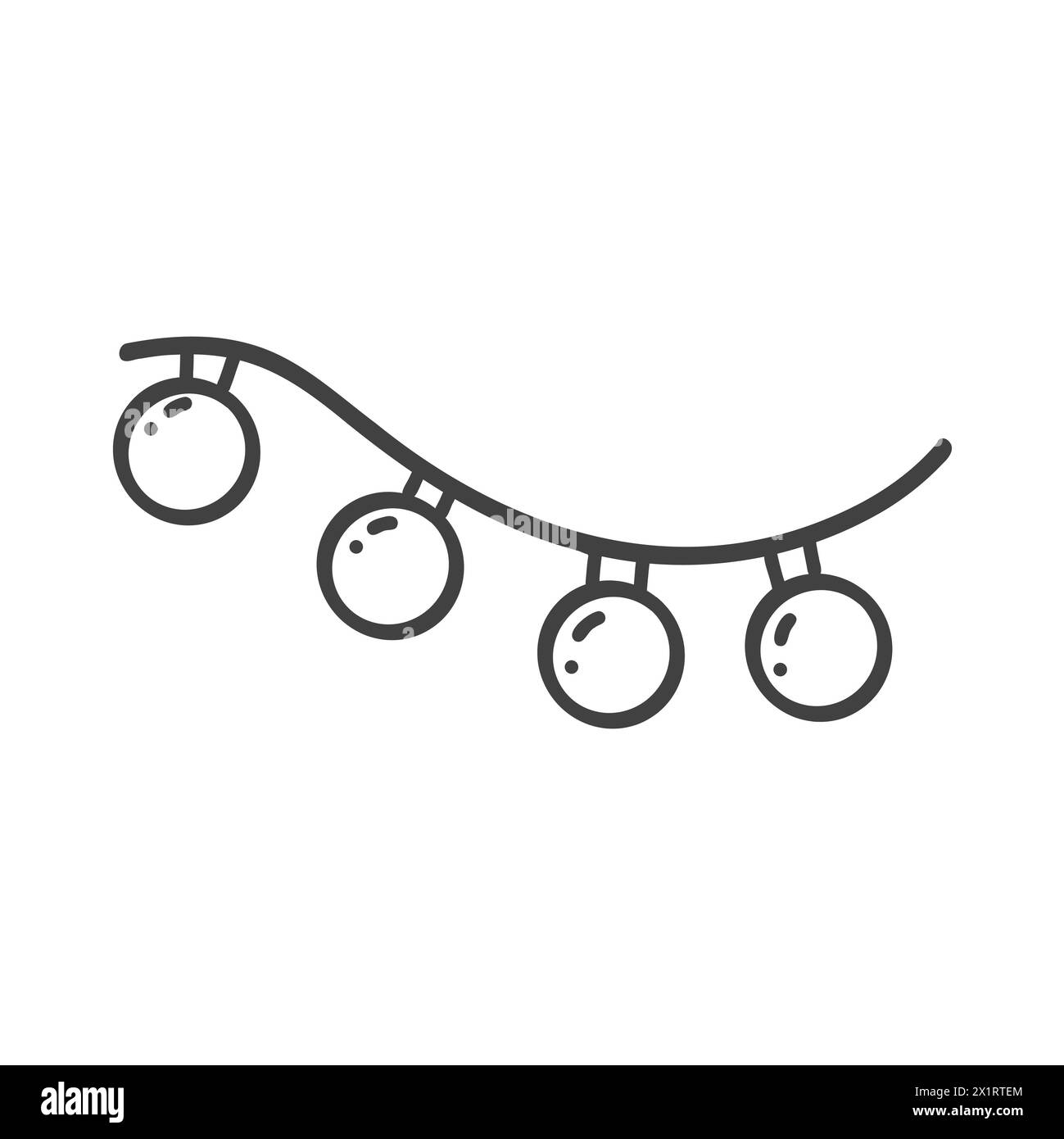 String Of Christmas Lights Clipart Black And White