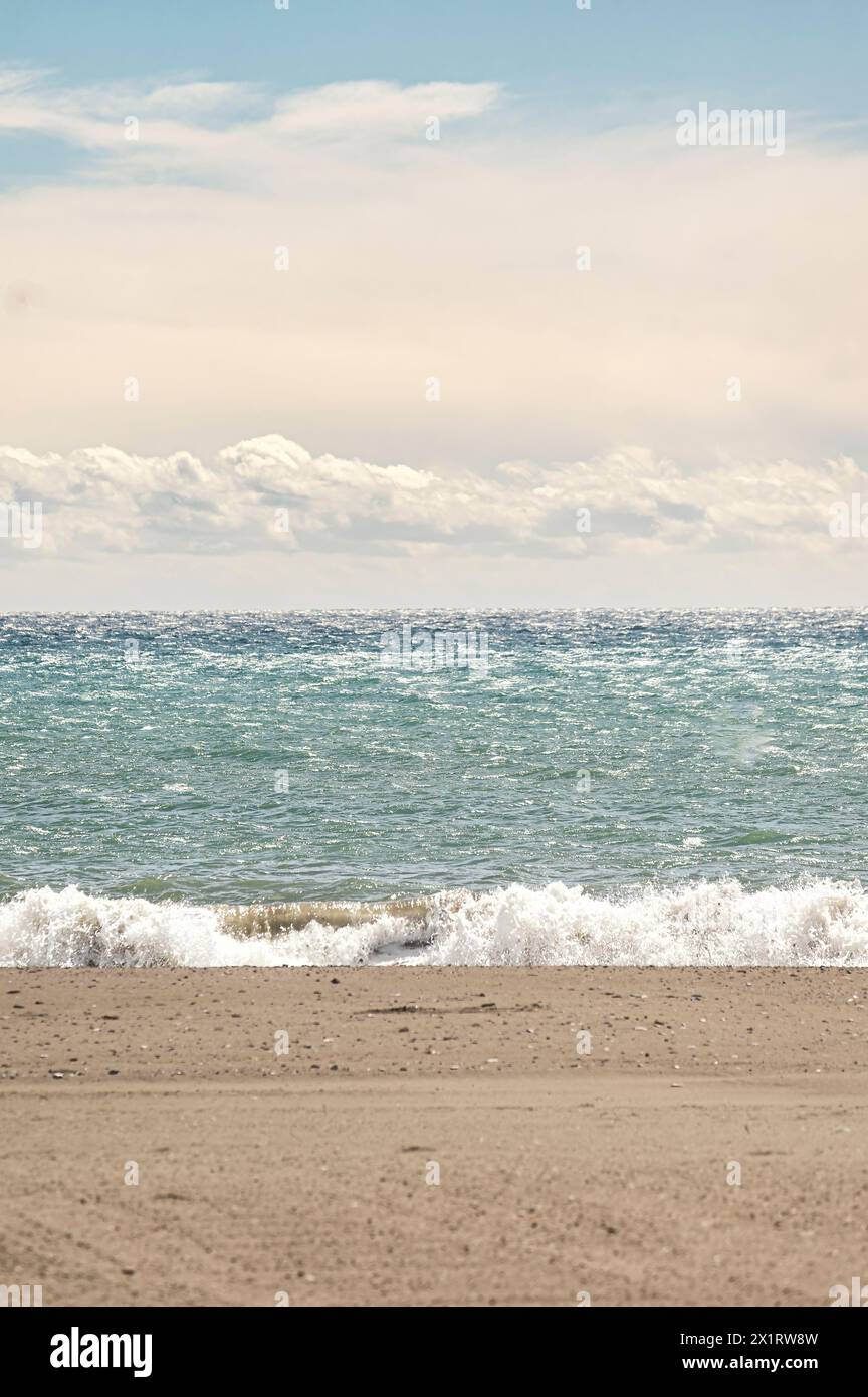 View of the horizon from a beach where we can see the sea with its ...