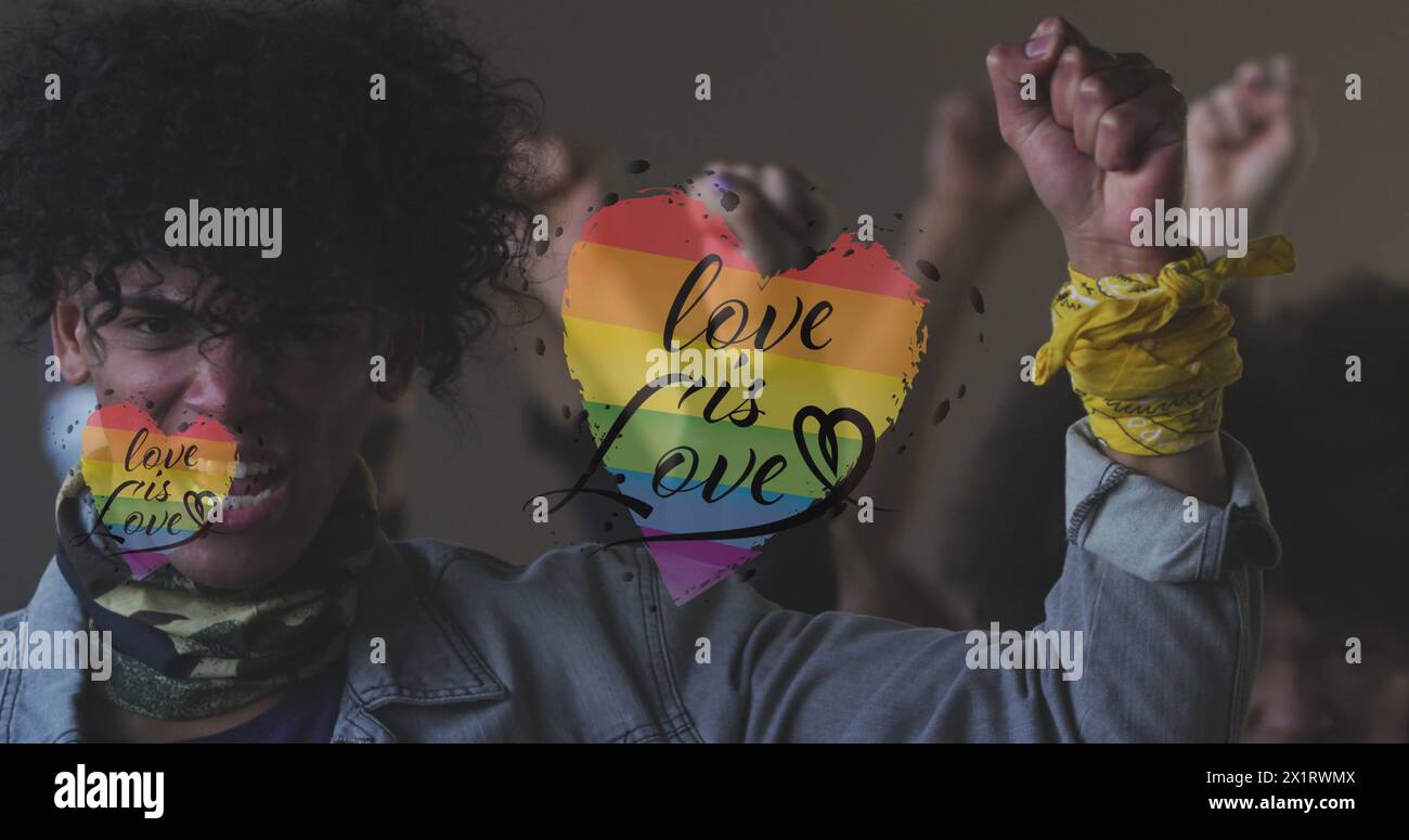 Diverse group of friends holding protest posters, showing solidarity ...