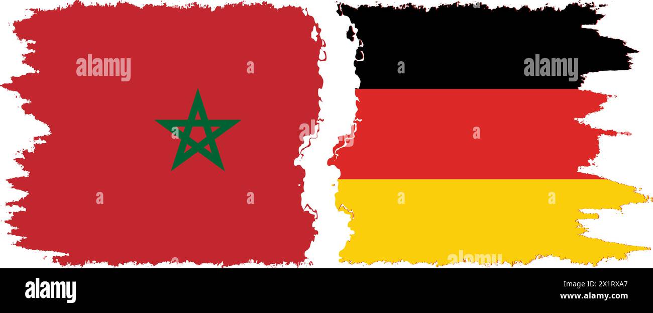 Germany and Morocco grunge flags connection, vector Stock Vector Image ...
