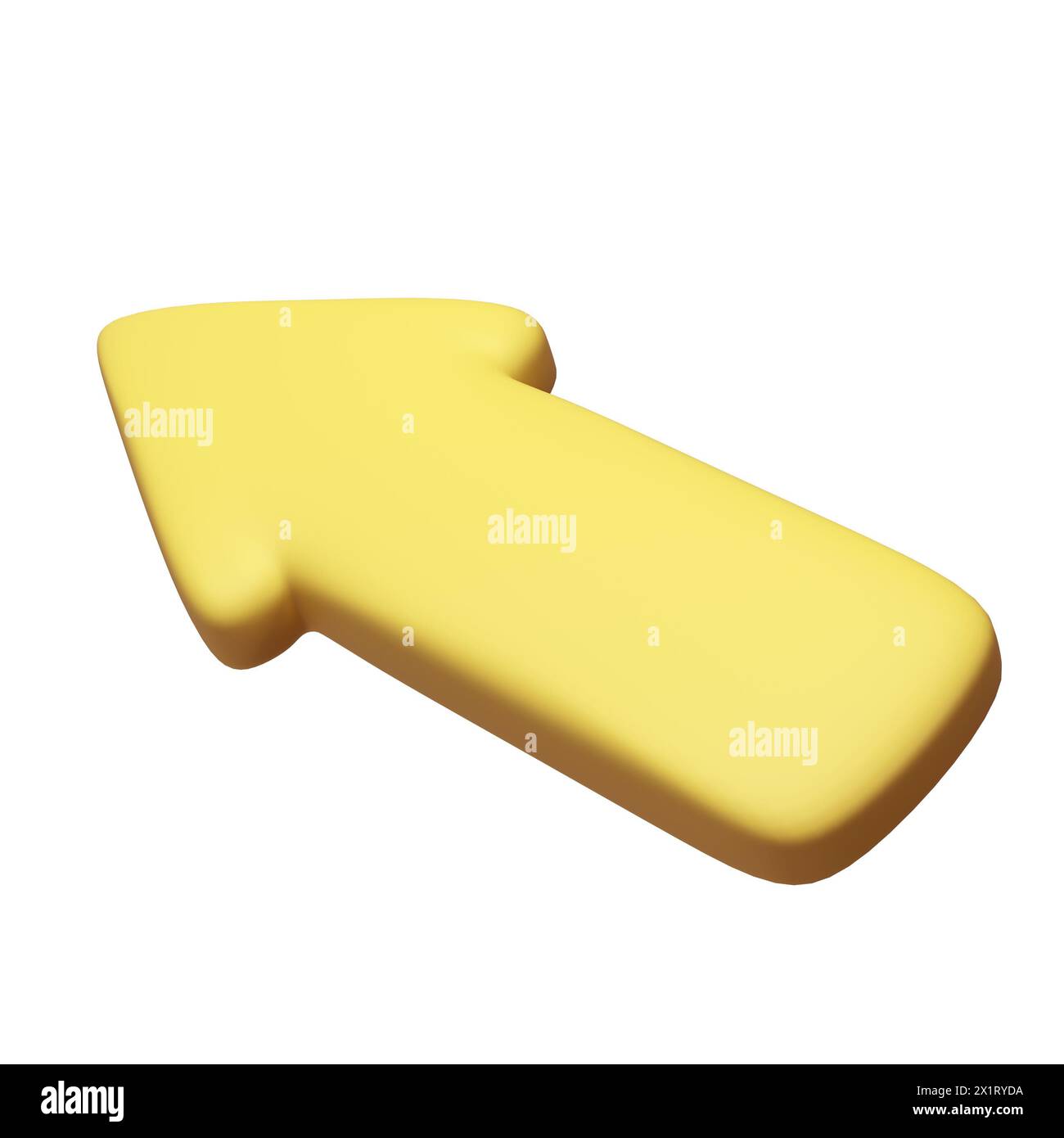 Arrow pointing forward and right yellow color. Realistic 3d design In ...