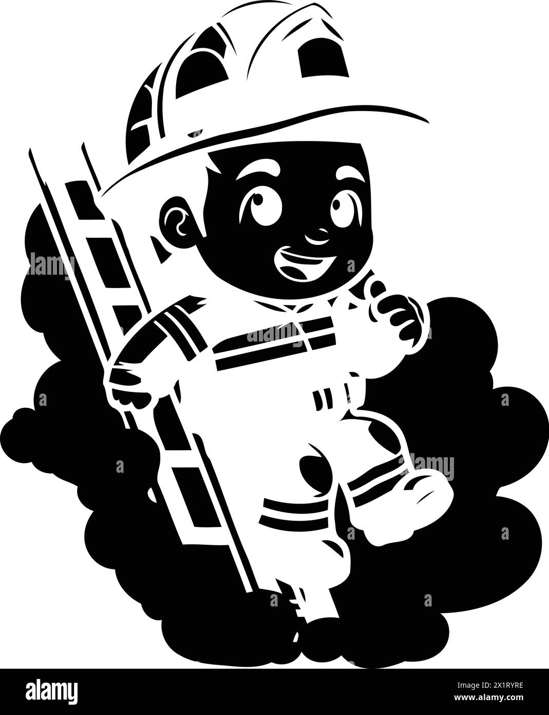 Fire truck ladder climbing Stock Vector Images - Alamy