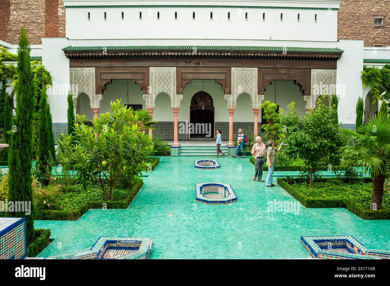 Paris, France, Group People, Tourists, Visiting Religion, Grand Mosque ...