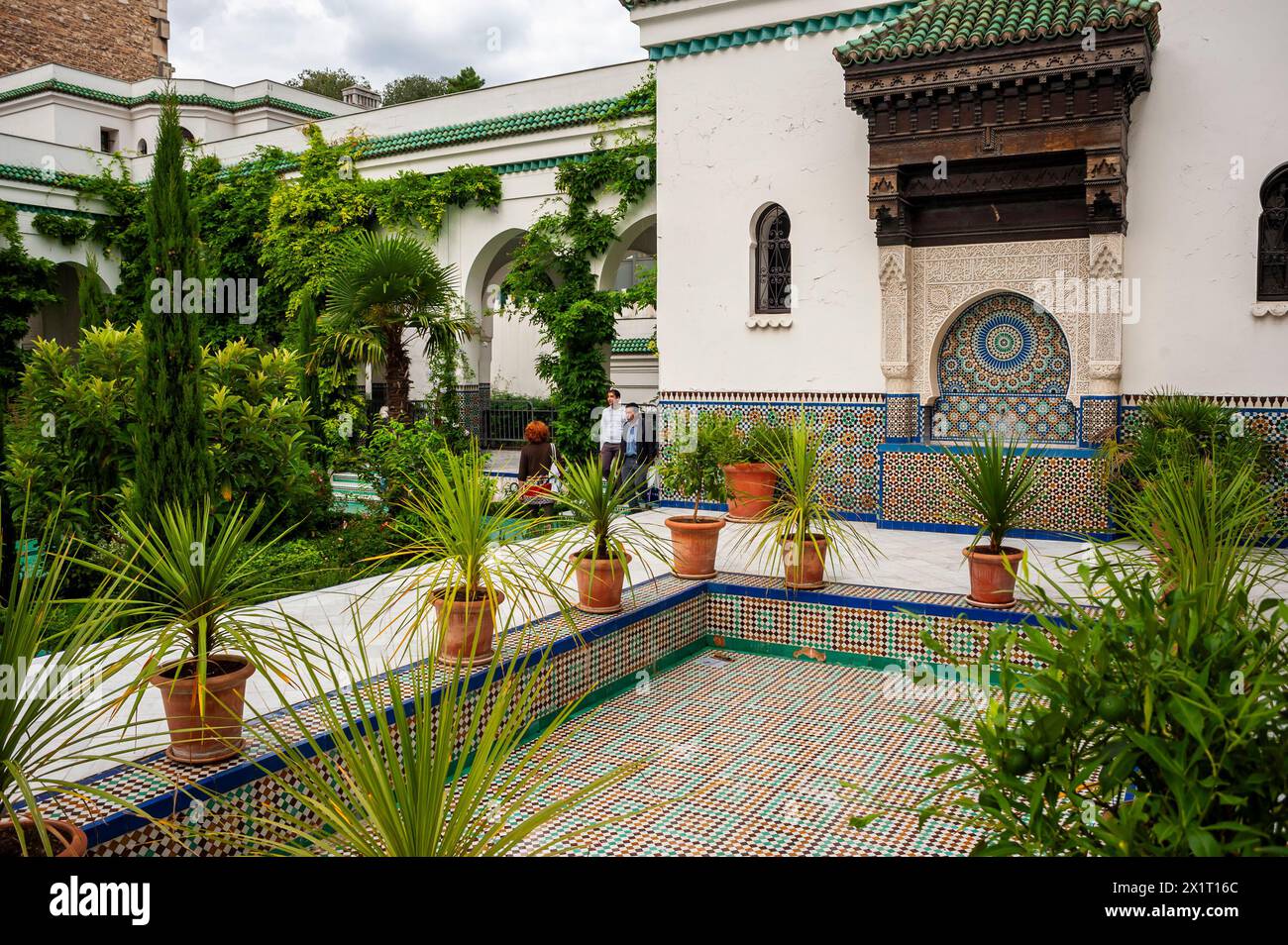 Paris, France, Group People, Tourists, Visiting Religion, Grand Mosque ...