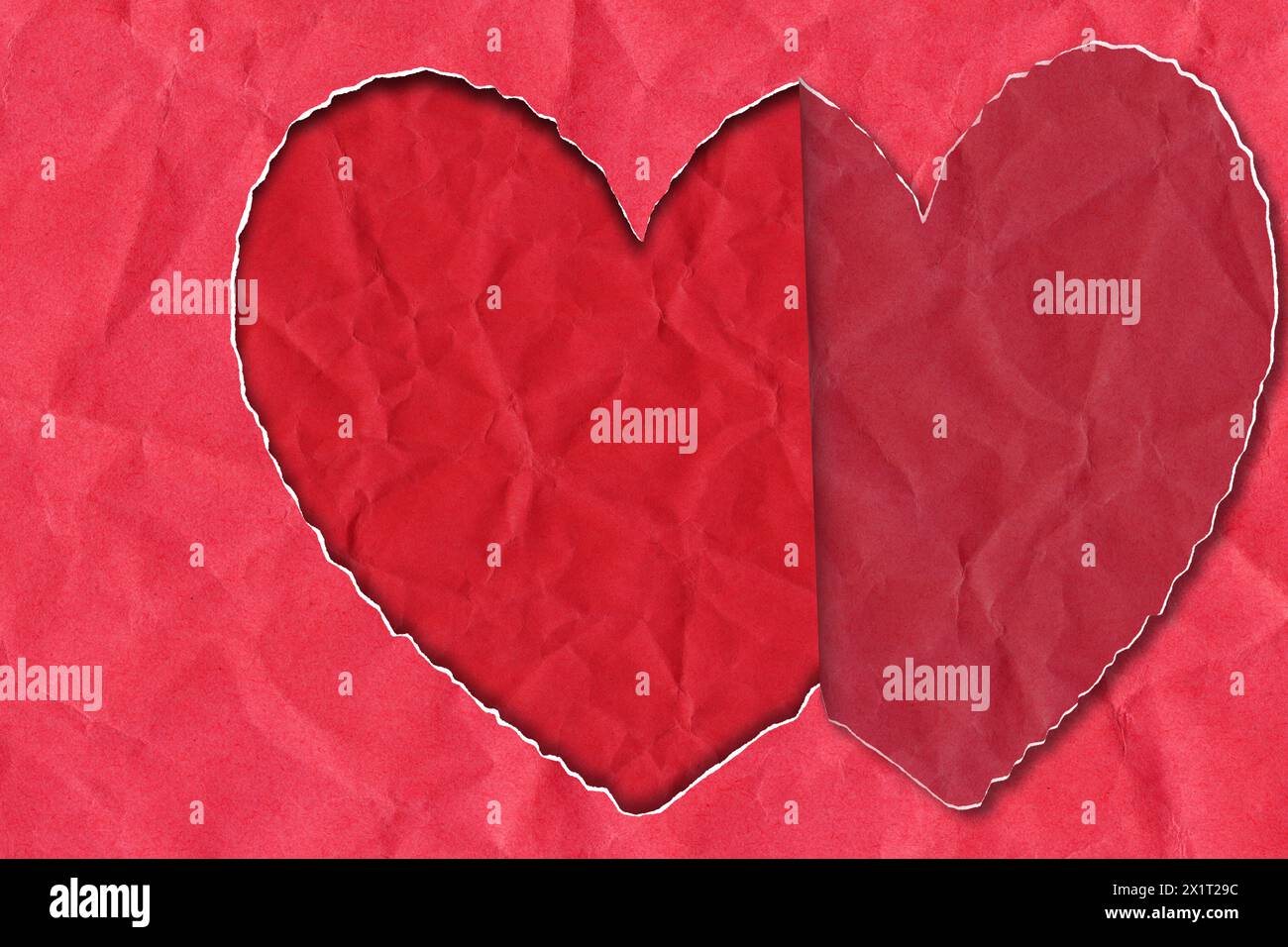 Paper torn in the shape of a heart, abstract background with heart ...