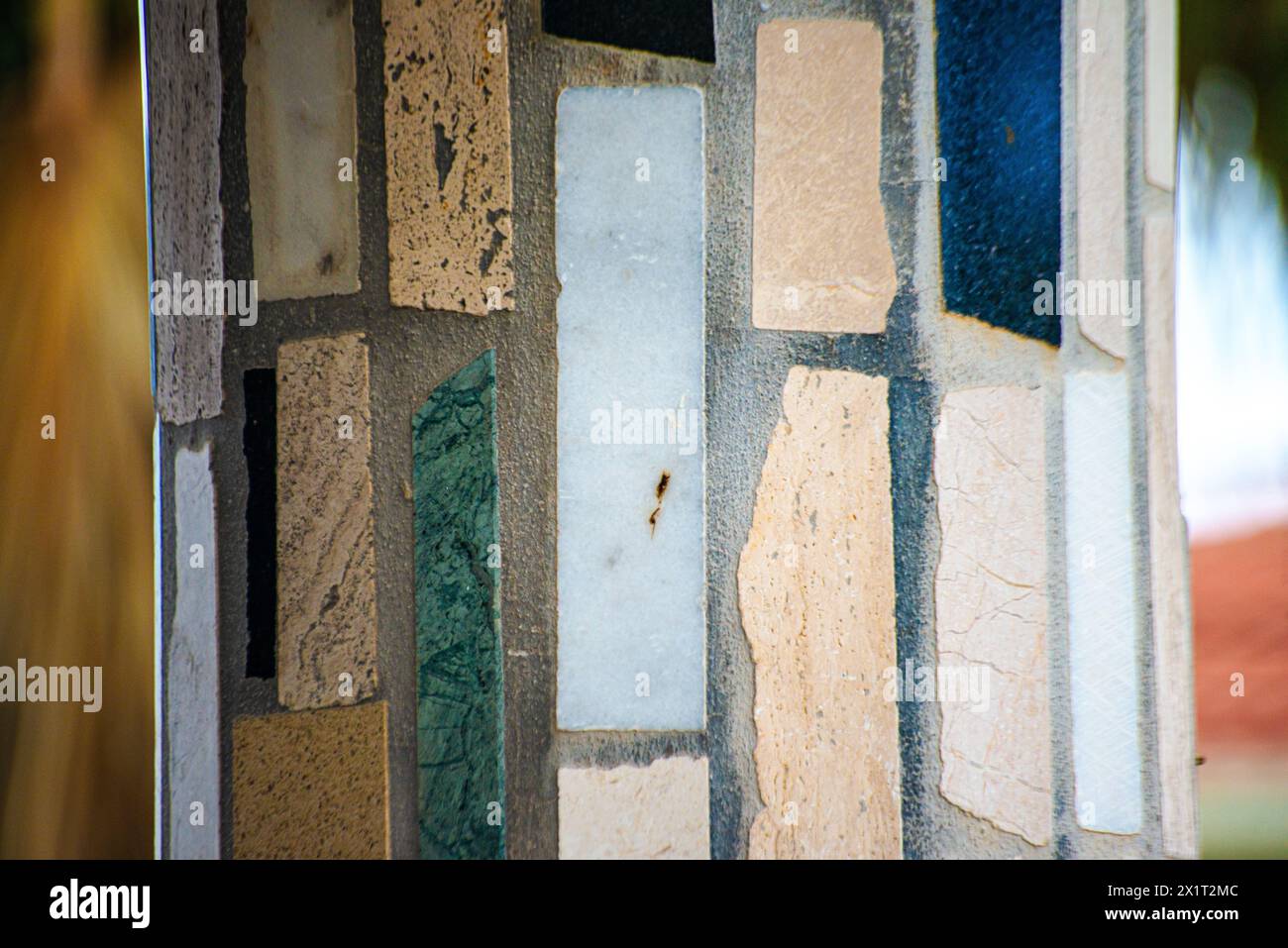 Embrace vibrant splendor with a colorful ceramic decorated column ...