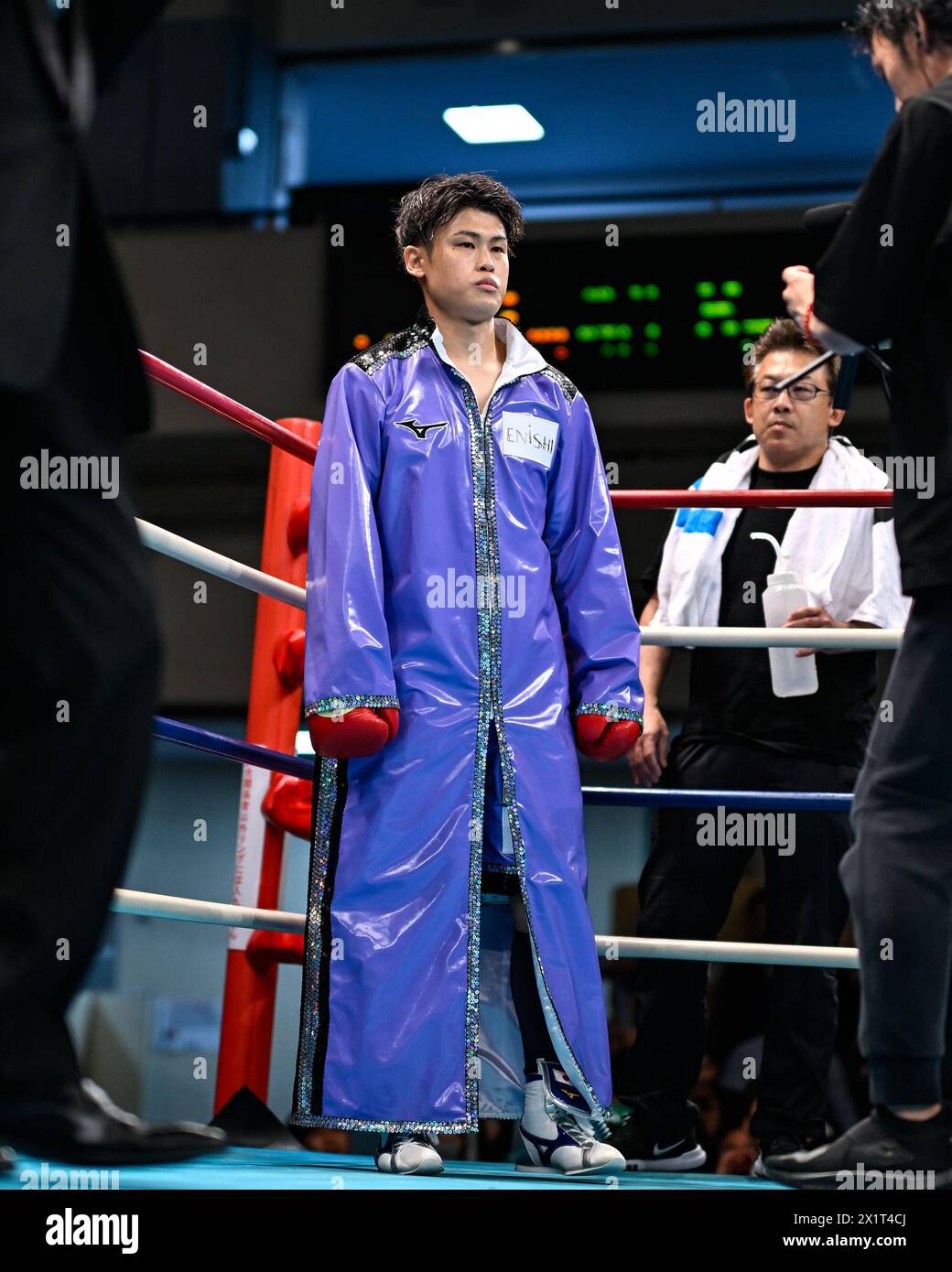 Hayato Tsutsumi of Japan before the 10R featherweight bout at Korakuen Hall in Tokyo, Japan on ...
