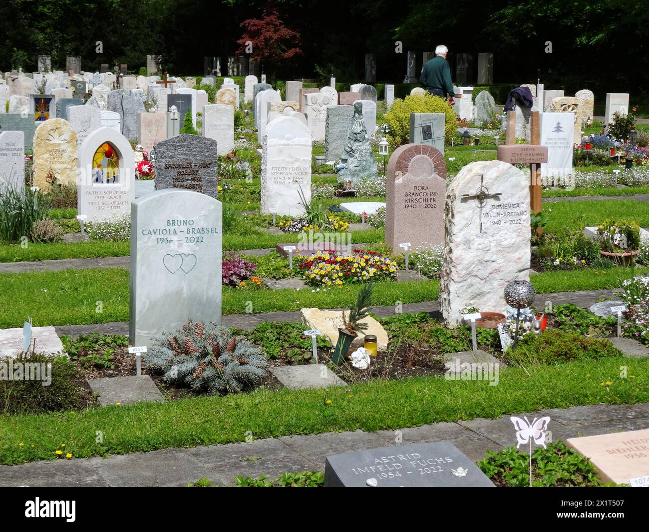 Anton Geisser 02.04.2024 Basel Schweiz, Friedhof Hoernli mit seinen 54 ...