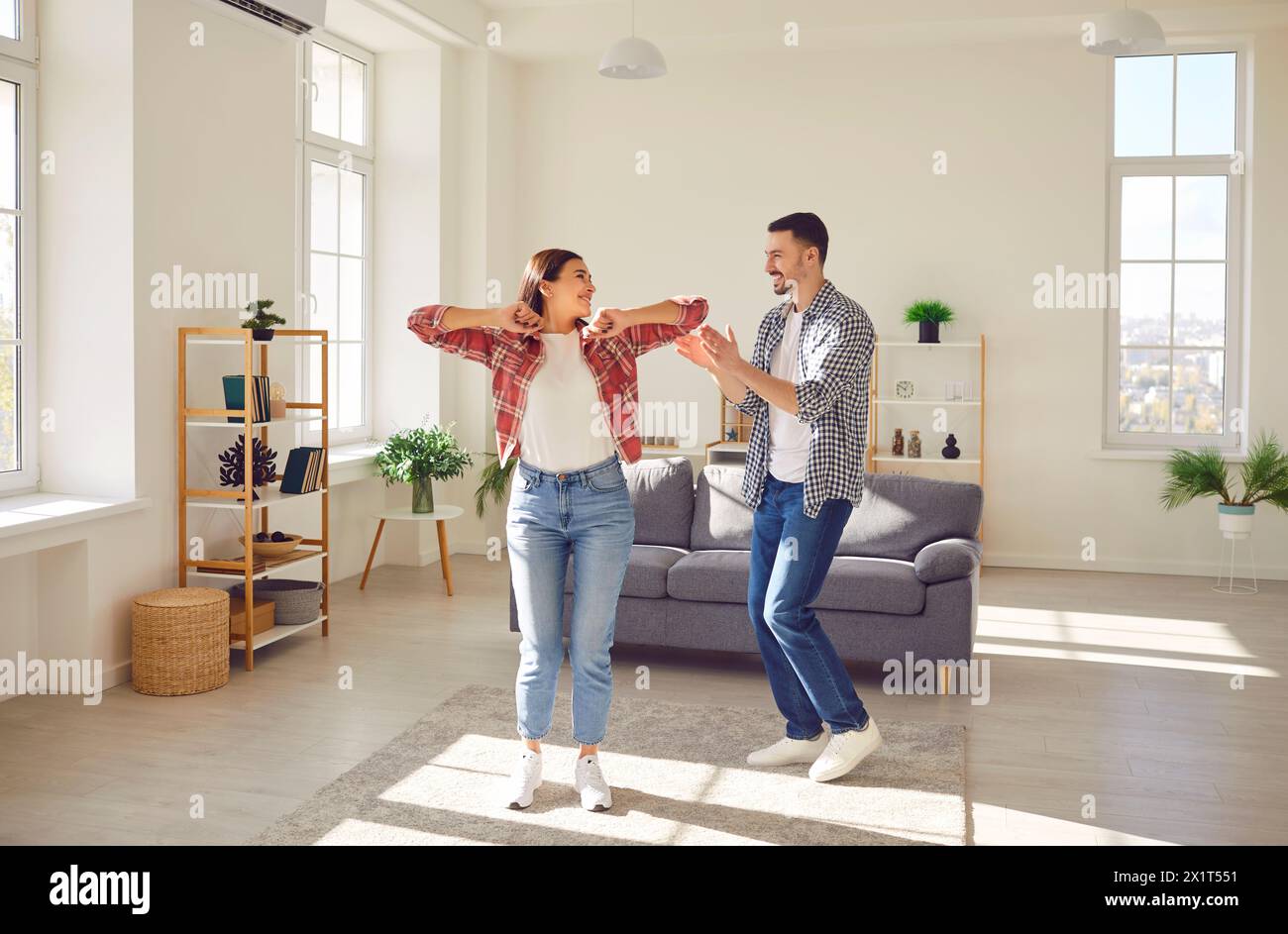 Middle aged couple dancing in living hi-res stock photography and ...