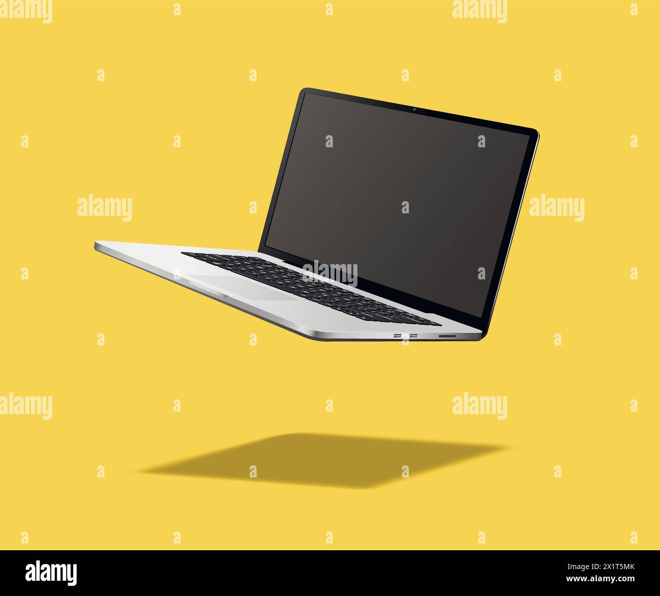Flying laptop mockup. Vector illustration Stock Vector Image & Art - Alamy