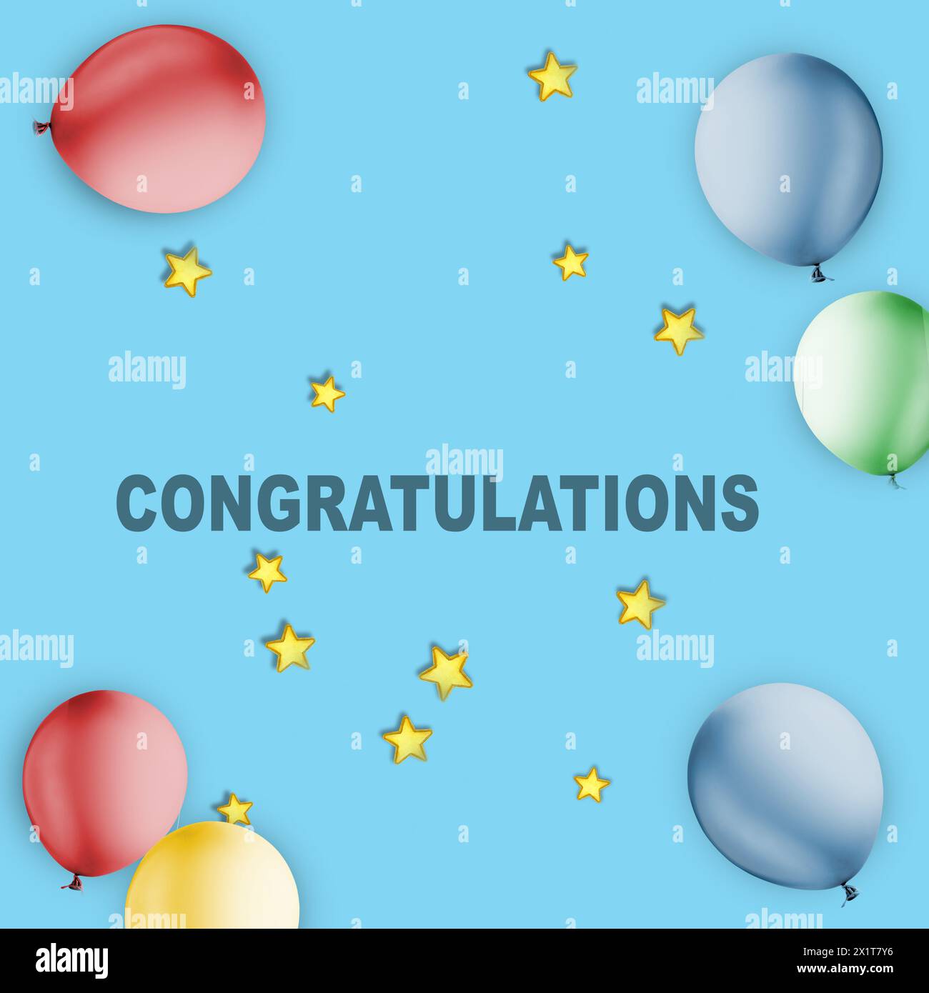 Colorful balloons with Congratulations text on a colored background ...