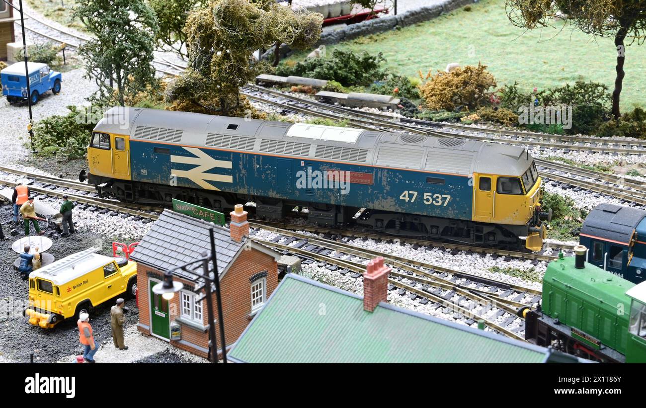 A heavily weathered class 47 OO scale model locomotive Stock Photo - Alamy