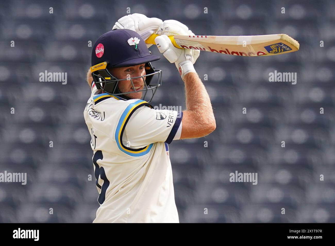 Bristol, UK, 14 April 2024. Yorkshire's Joe Root bats during the ...