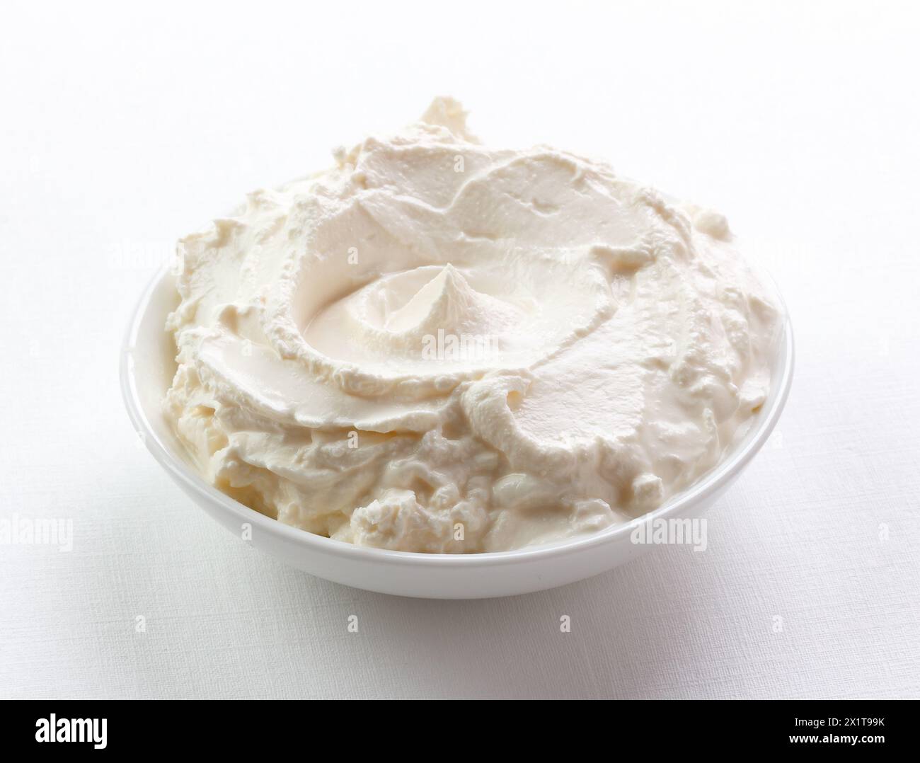 Cream sour, dairy products in a bowl isolated white background Stock ...